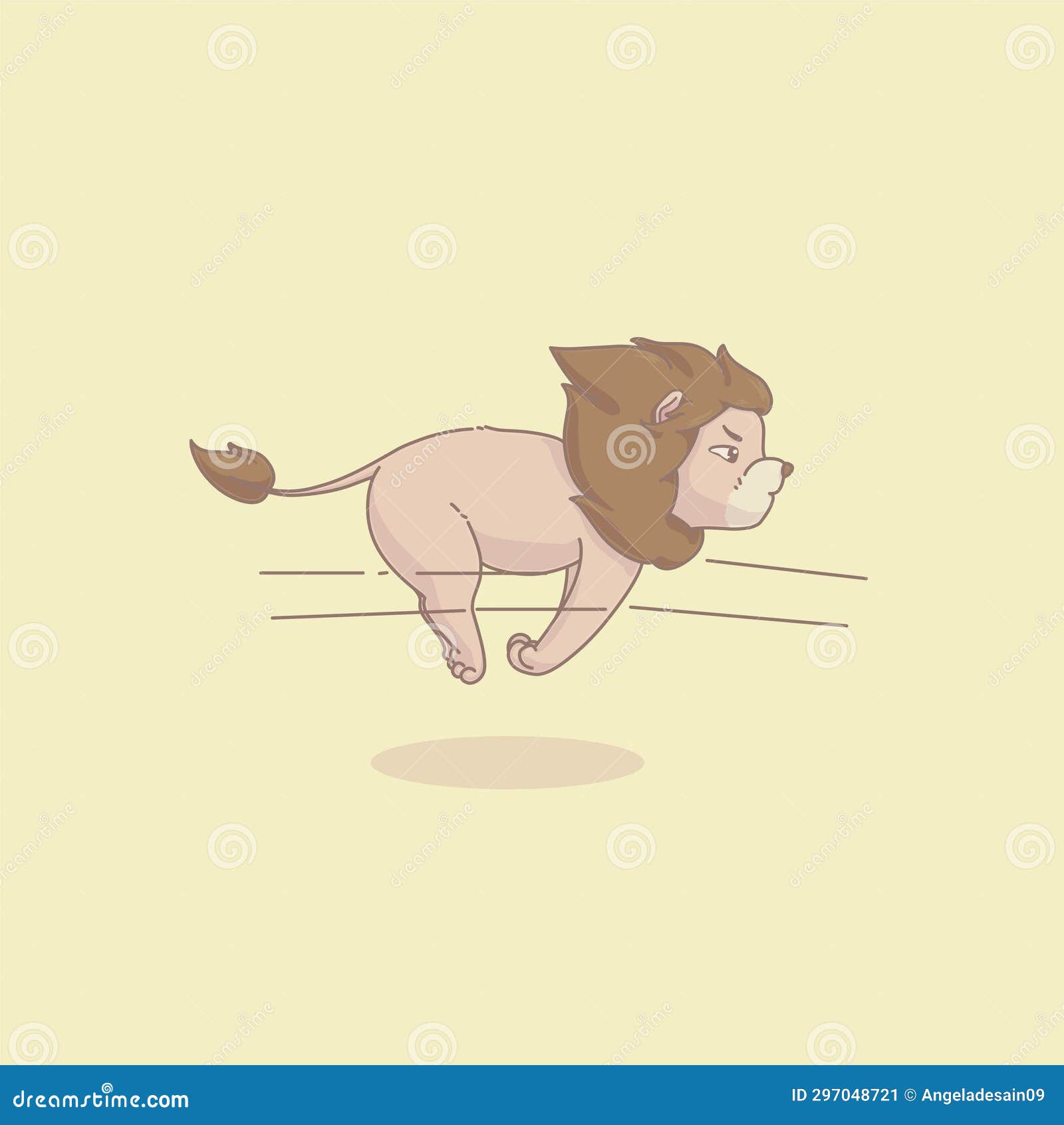 A Vector Illustration of a Running Lion. Stock Vector - Illustration of ...