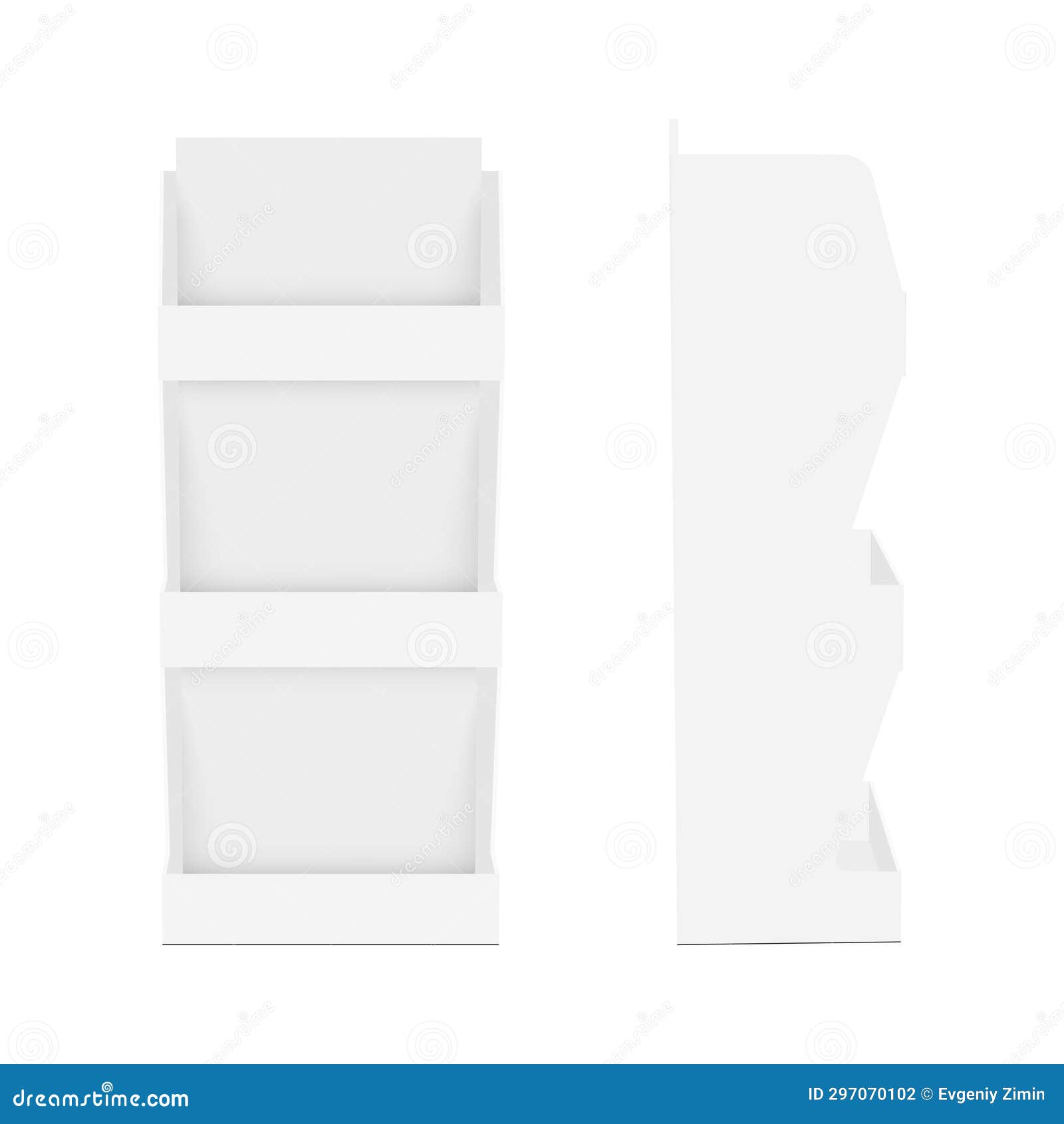 Blank POS Display Stand Mockup, Front and Side View Stock Vector ...