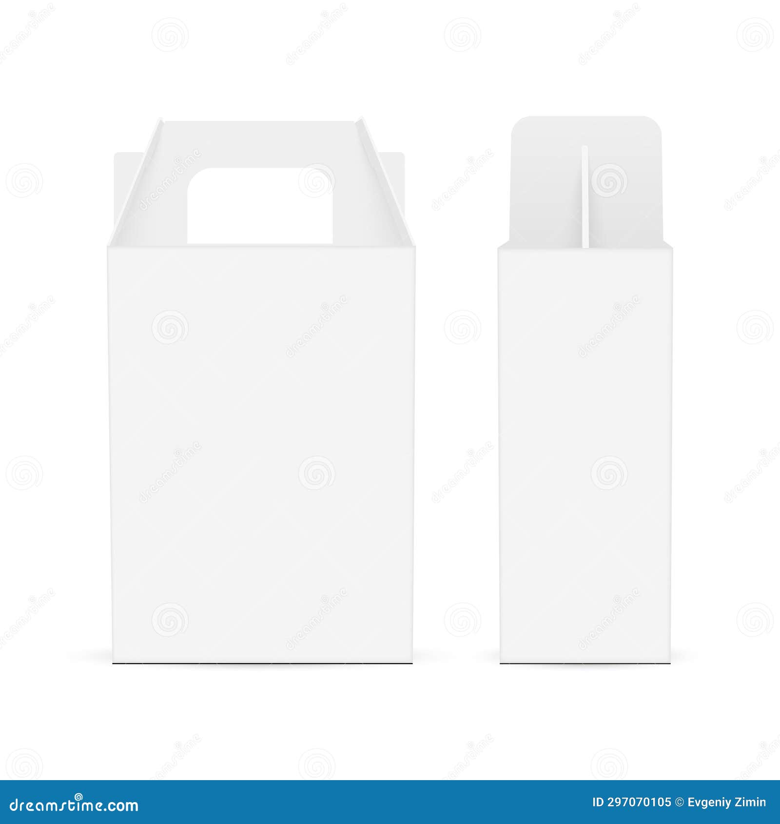 Carry Boxes with Handle, Front, Side View Stock Vector - Illustration ...