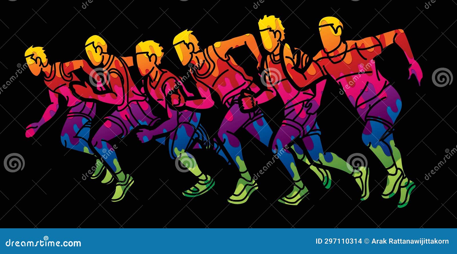 Group of People Start Running Men Runner Together Marathon Running ...