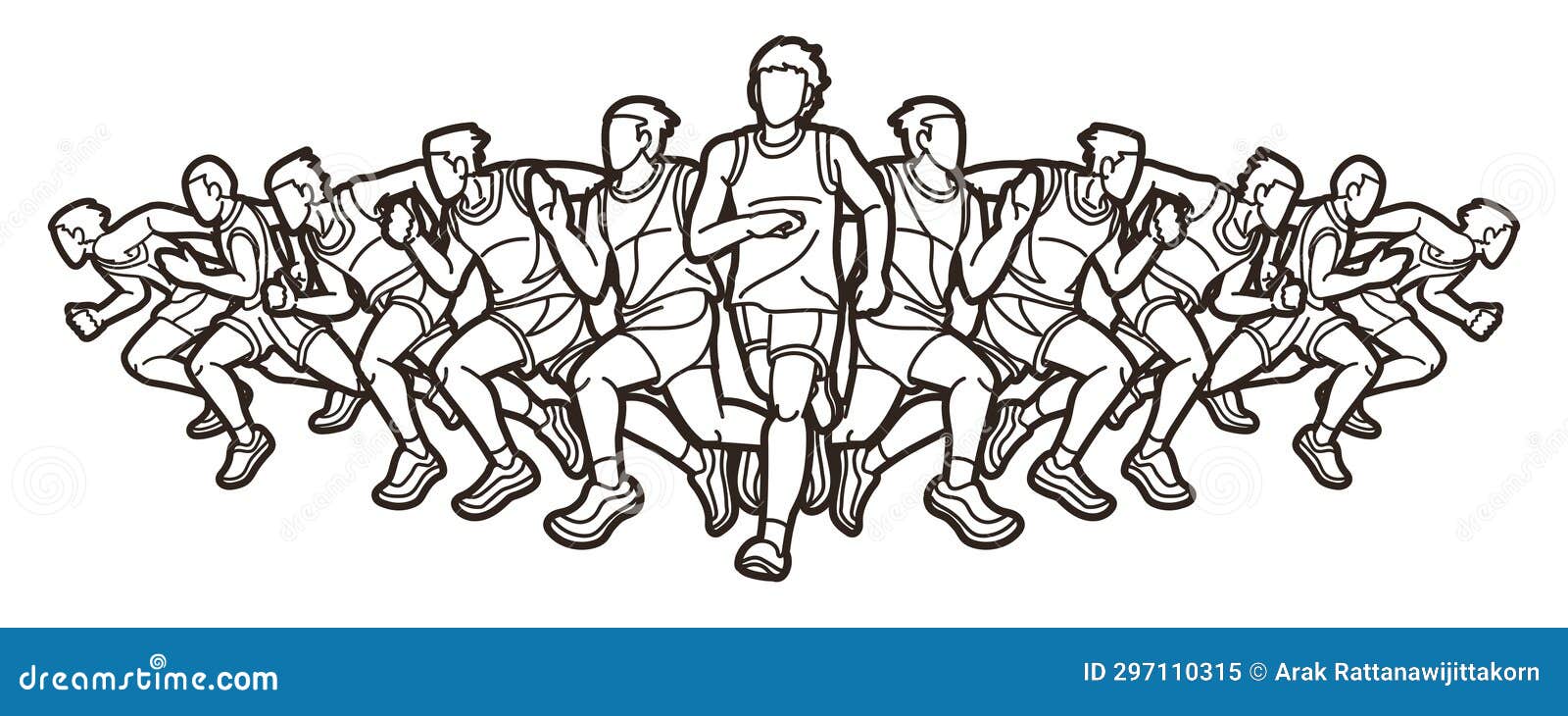 Group of People Start Running Men Runner Together Marathon Running ...