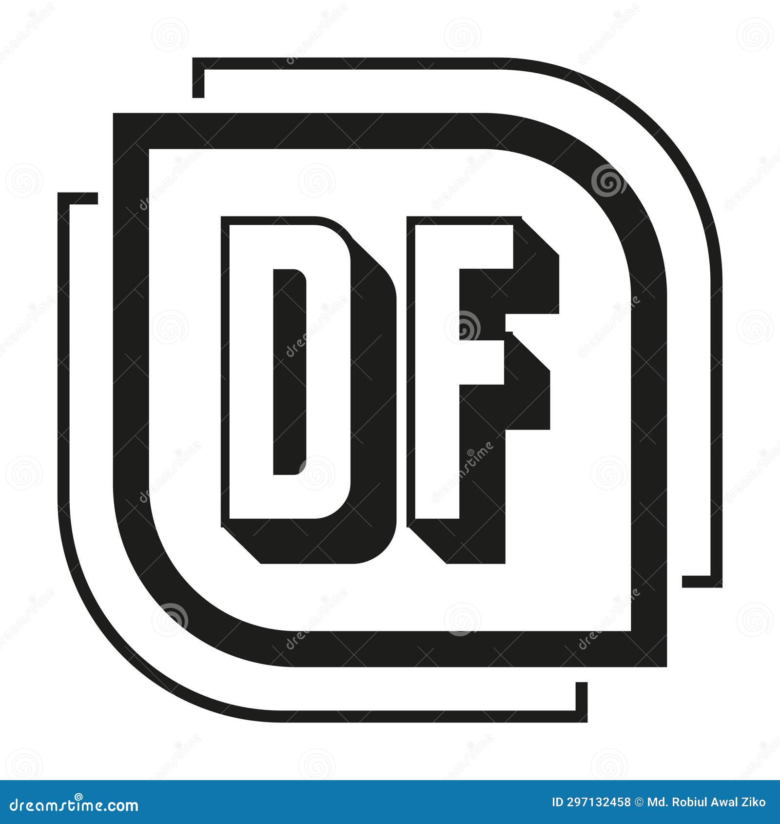 DF Letter Monogram Logo Design Stock Illustration - Illustration of ...