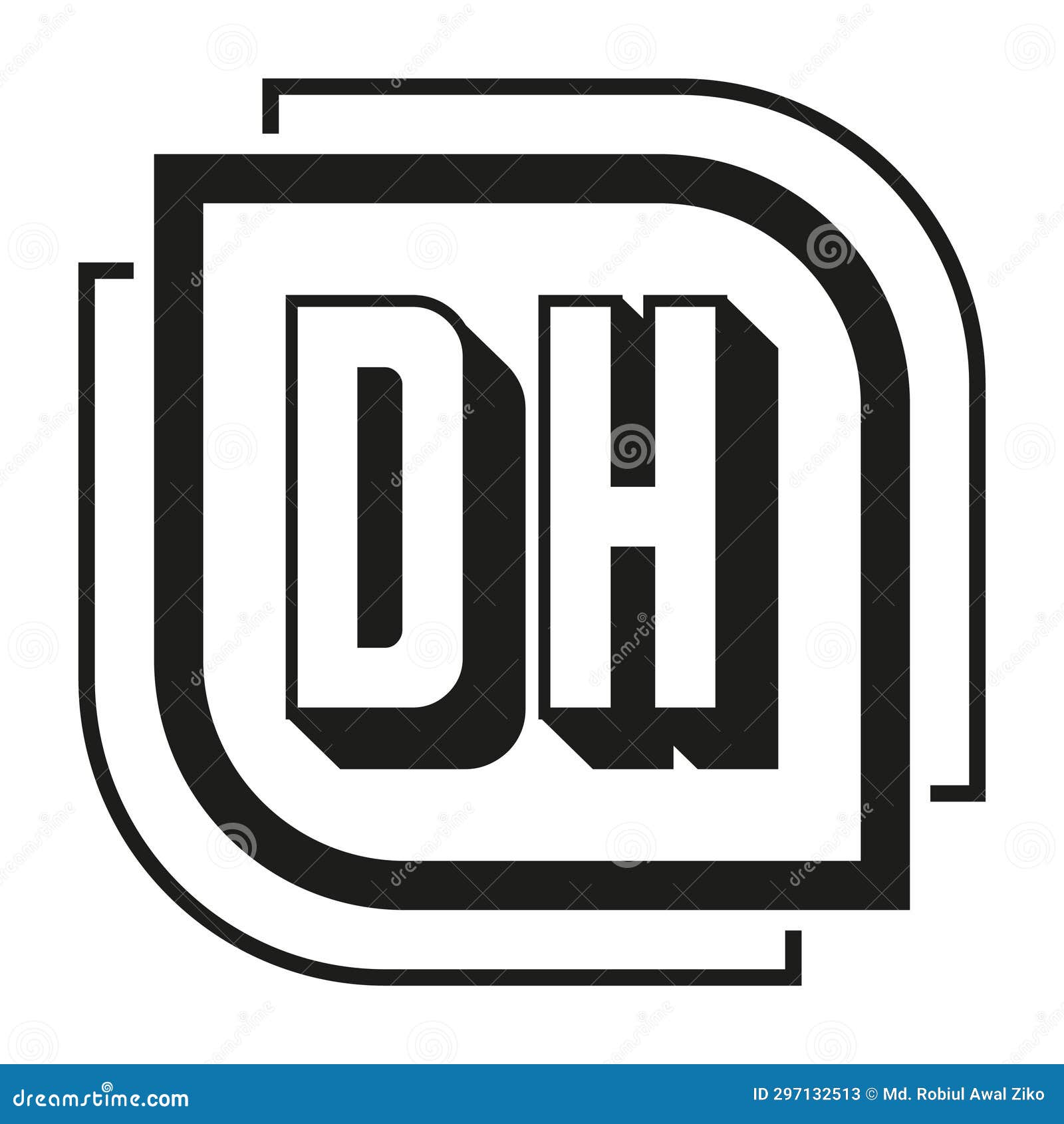 DH Letter Monogram Logo Design Stock Vector - Illustration of business ...