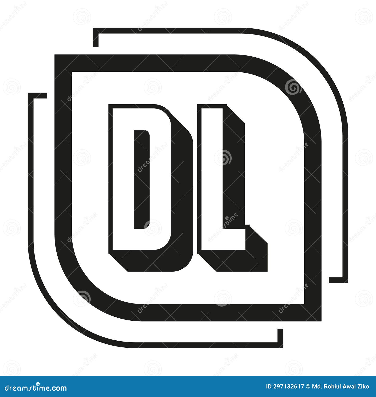 DL Letter Monogram Logo Design Stock Illustration - Illustration of ...