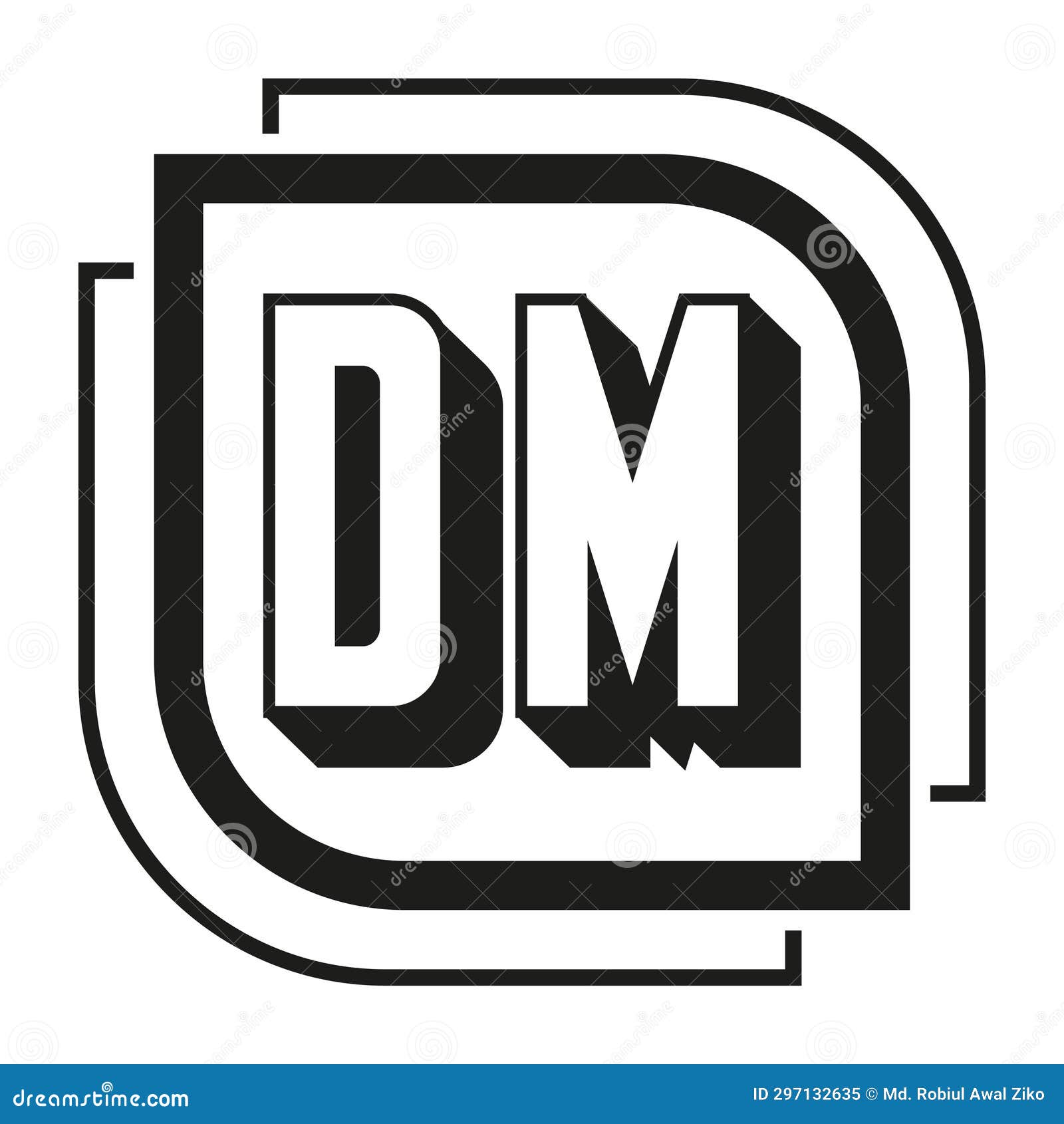DM Letter Monogram Logo Design Stock Vector - Illustration of logo ...