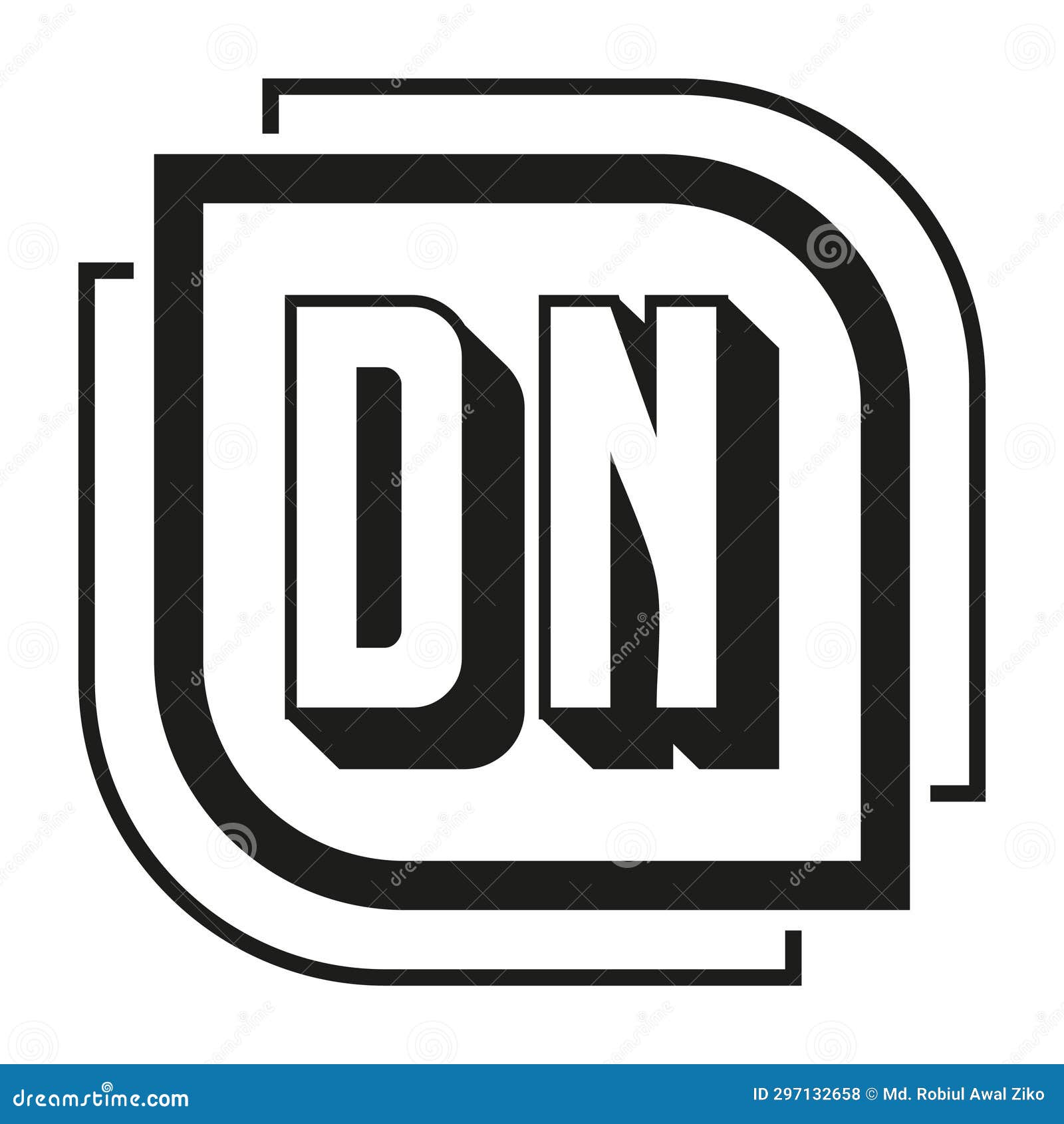 DN Letter Monogram Logo Design Stock Illustration - Illustration of ...