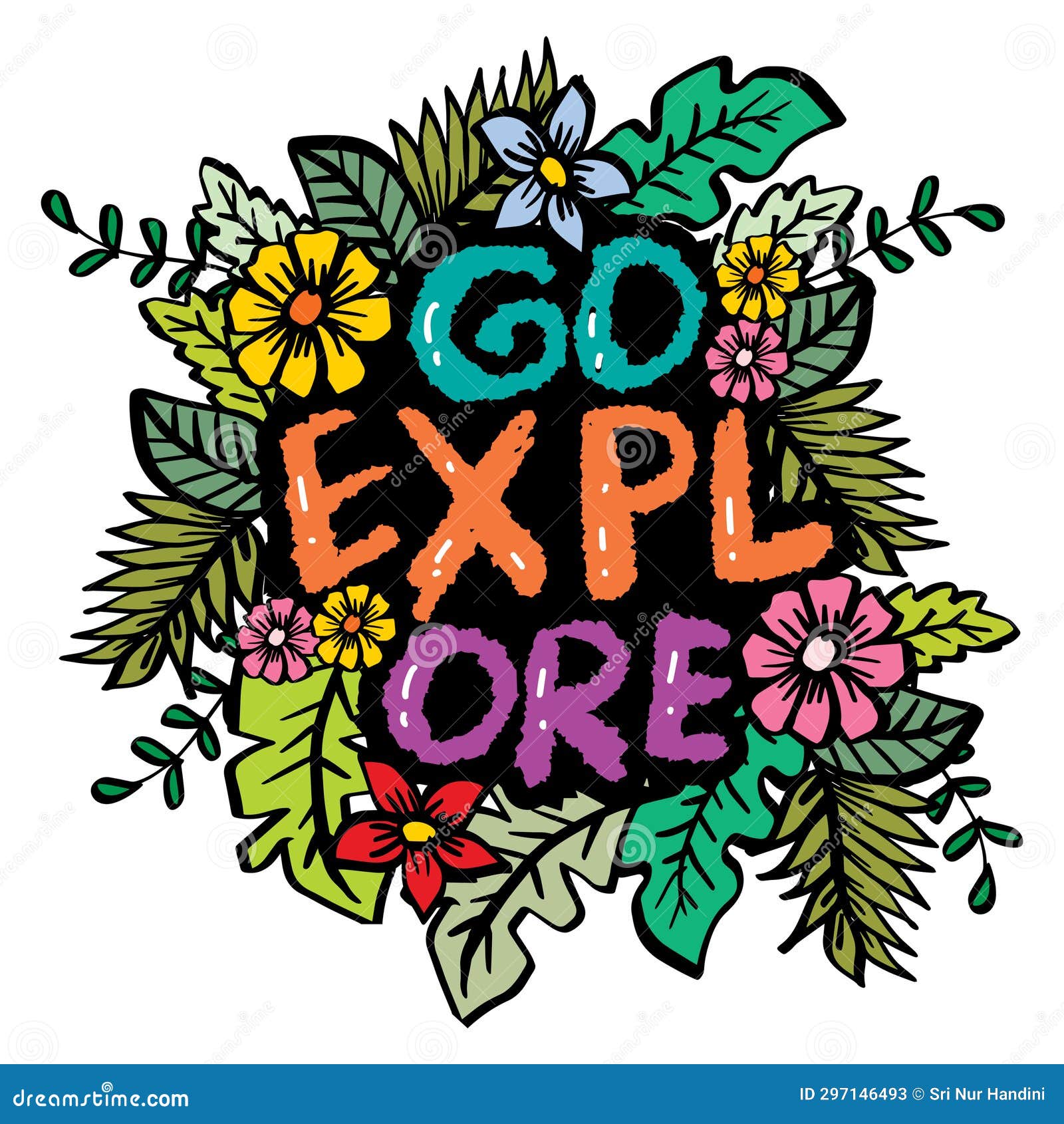Go Explore. Inspirational Quote Stock Illustration - Illustration of ...