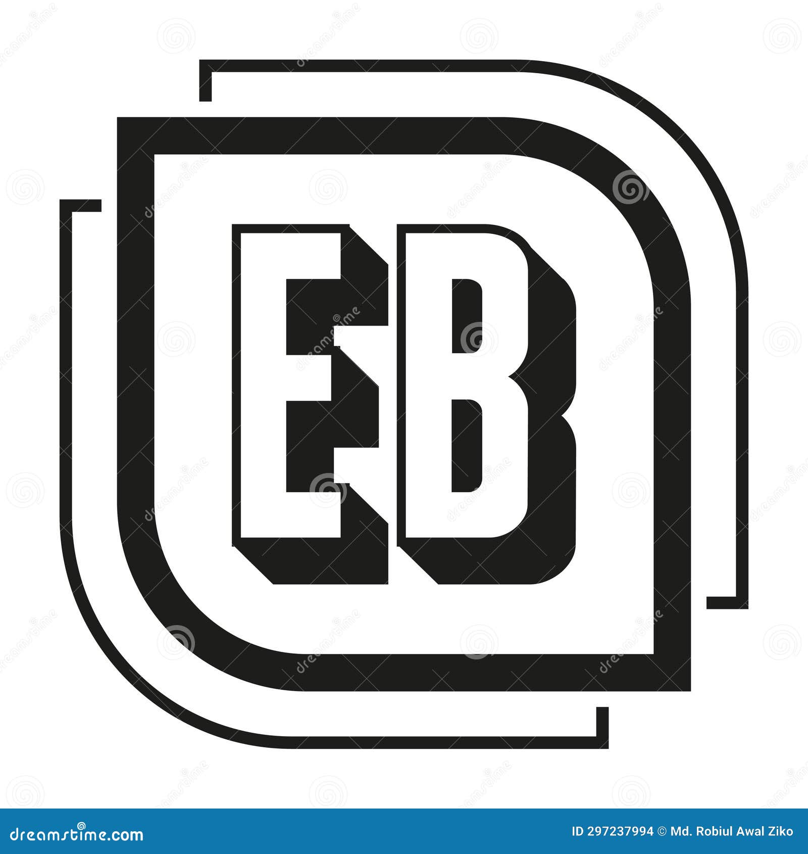 EB Letter Monogram Logo Design Stock Vector - Illustration of creative ...