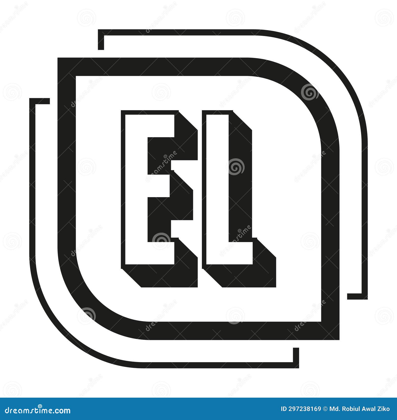 EL Letter Monogram Logo Design Stock Vector - Illustration of company ...
