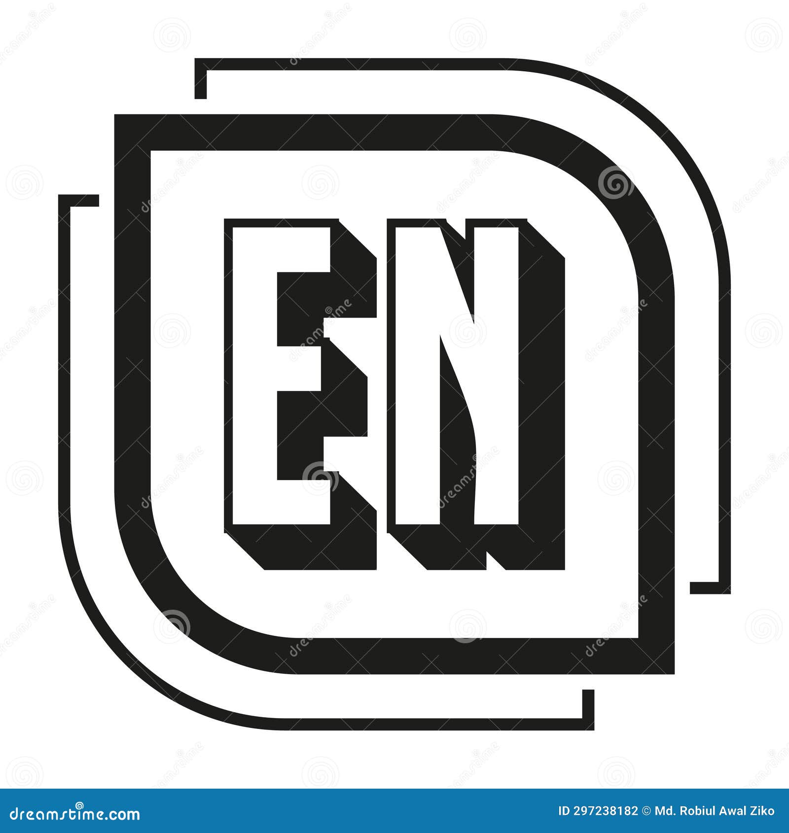 EN Letter Monogram Logo Design Stock Illustration - Illustration of ...