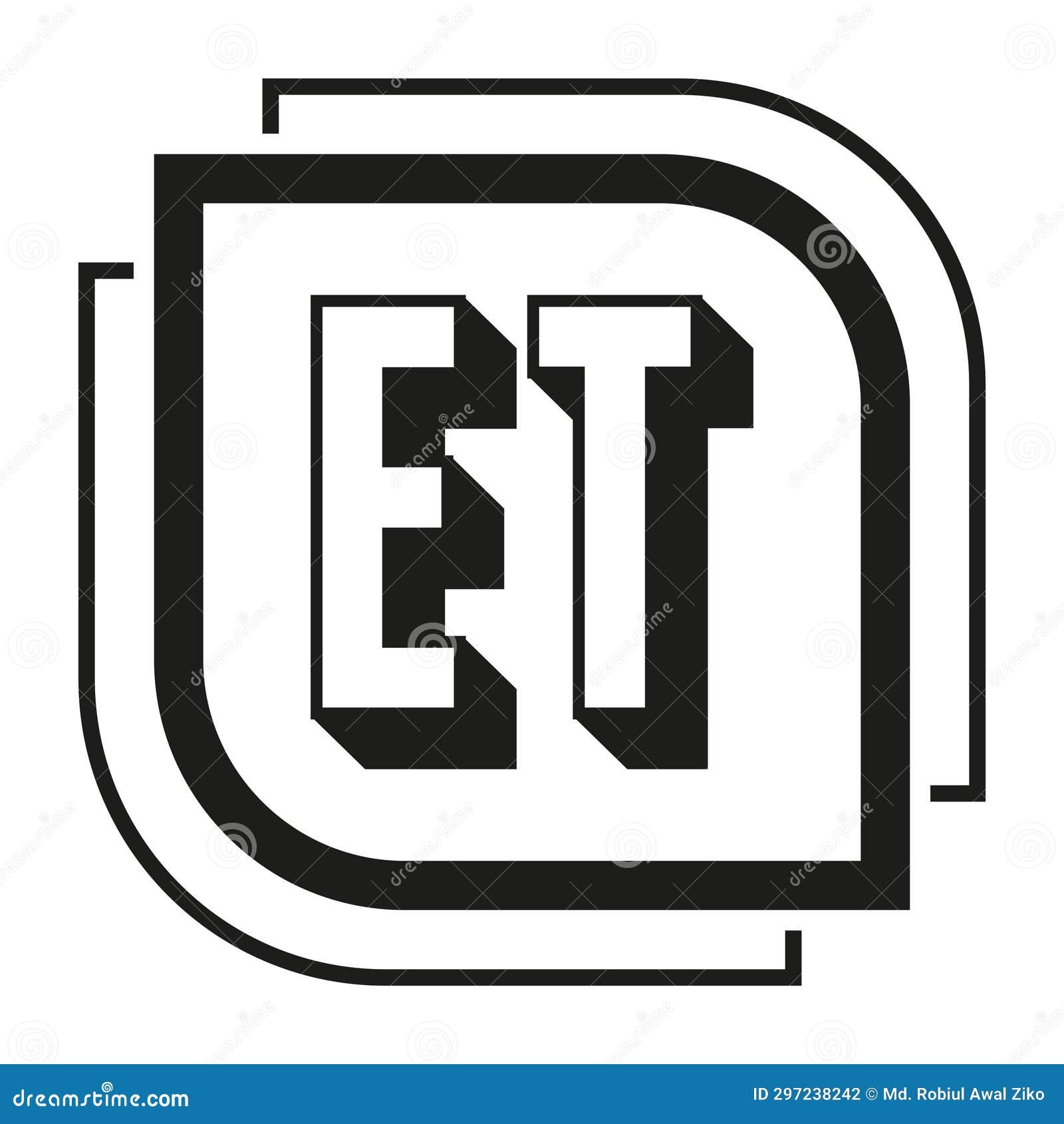 ET Letter Monogram Logo Design Stock Illustration - Illustration of ...