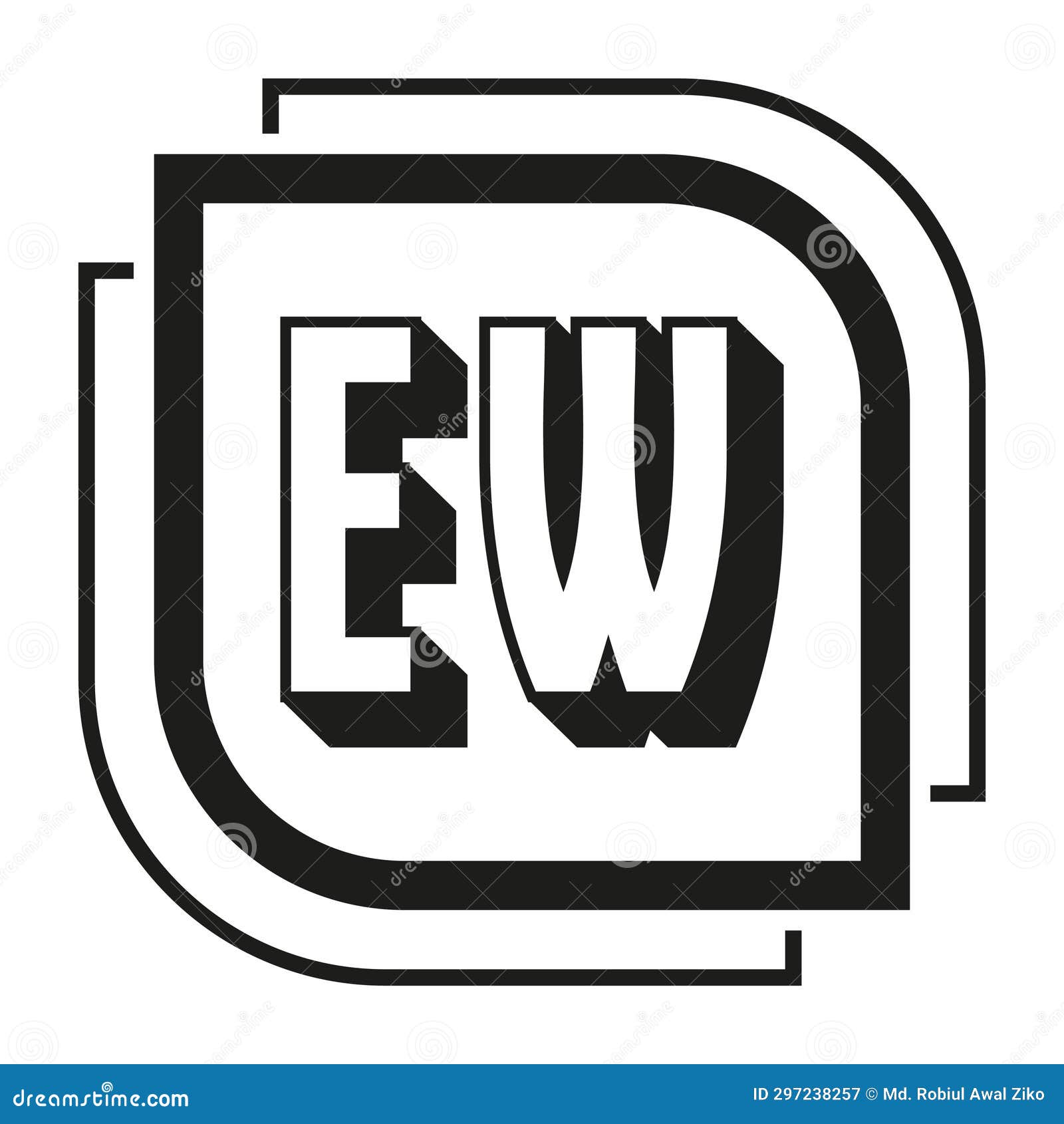 EW Letter Monogram Logo Design Stock Vector - Illustration of elegant ...