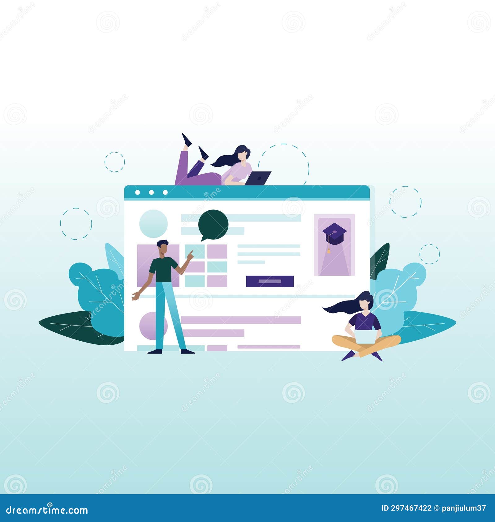 Vector Illustration Empowering Learning through Technology Stock Vector ...