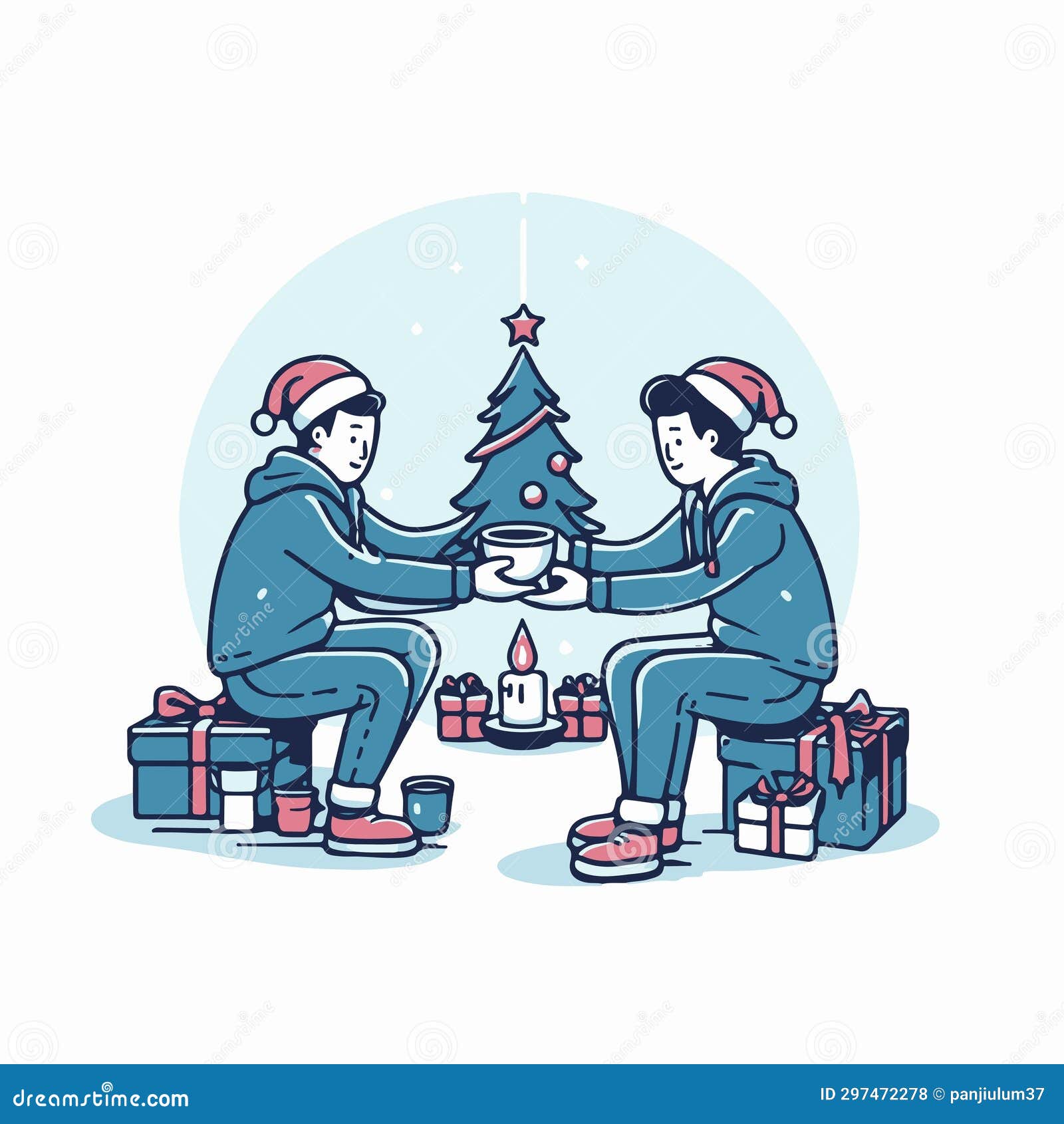Vector Share Friendship Illustrations - Happy Christmas Vector Stock ...