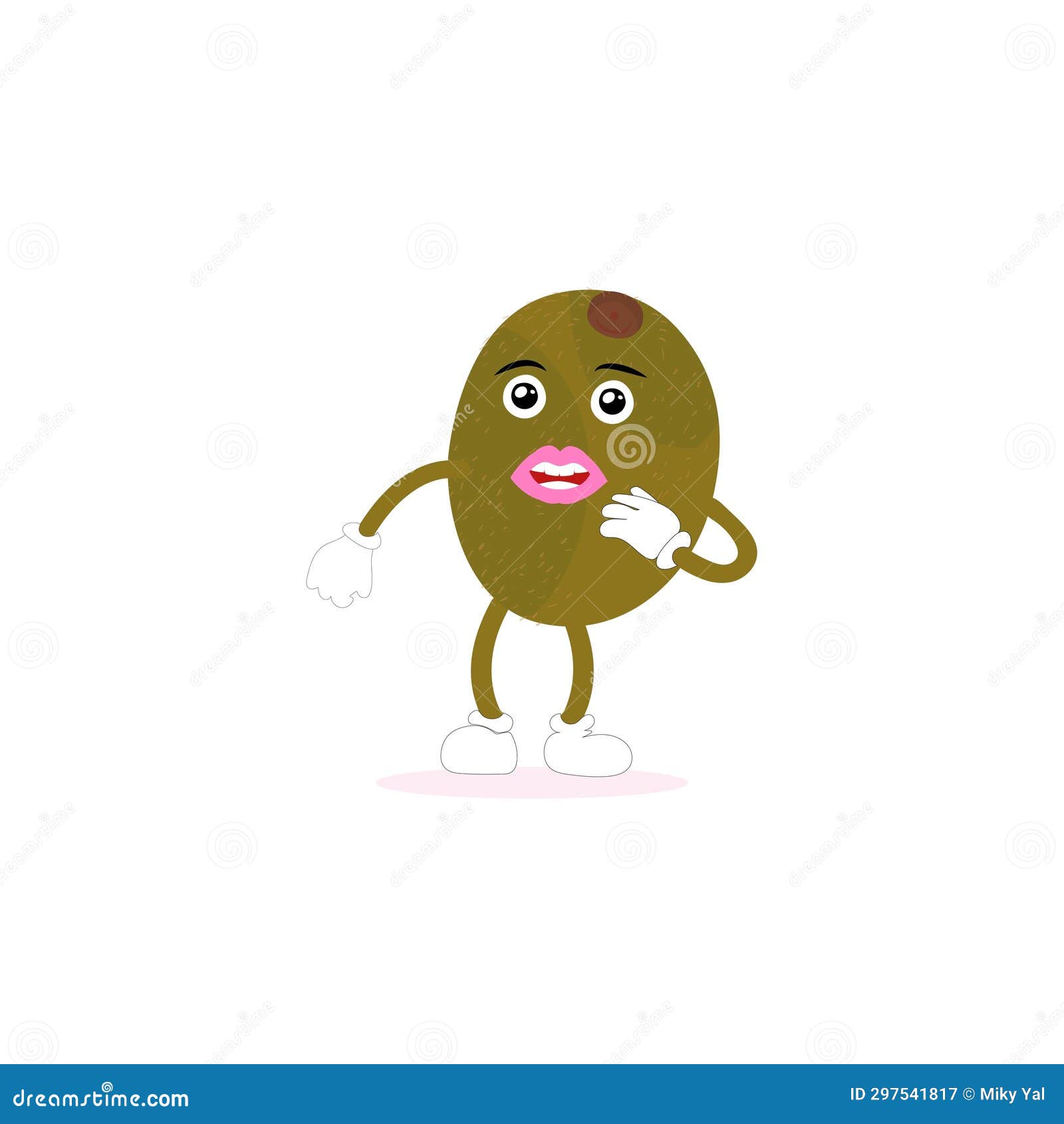 Kiwi Fruit Smiles. Cute Cartoon Emoticons Stock Vector - Illustration ...