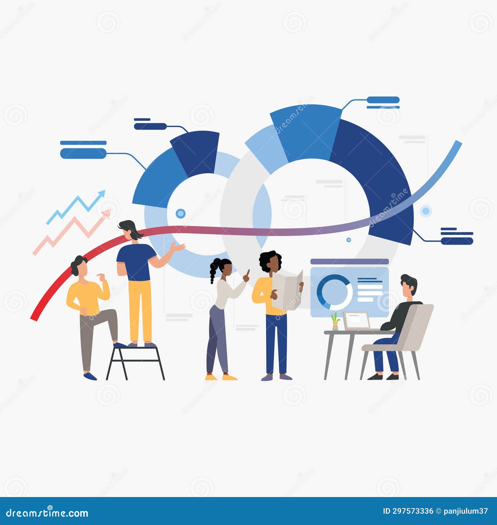 Vector Collaborative Traits in Teamwork Graphics Illustration Stock ...