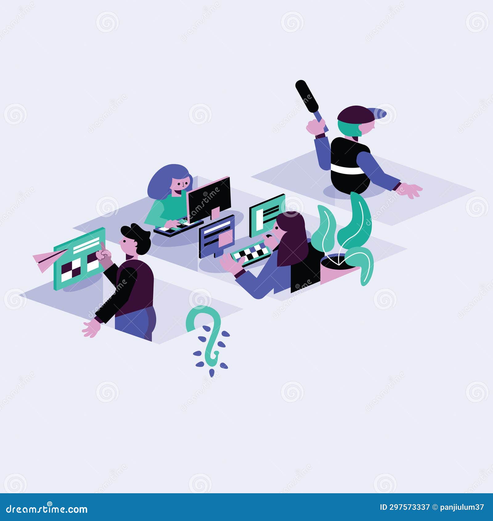 Vector Effective Teamwork Qualities Visualized Illustration Stock ...