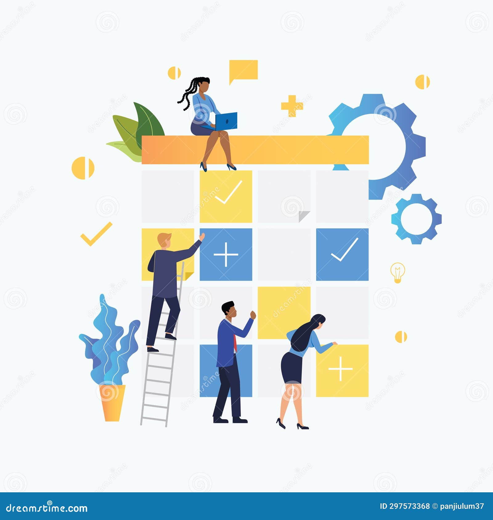 Vector Illustration Work Together, Shine Together Teamwork Art Stock ...
