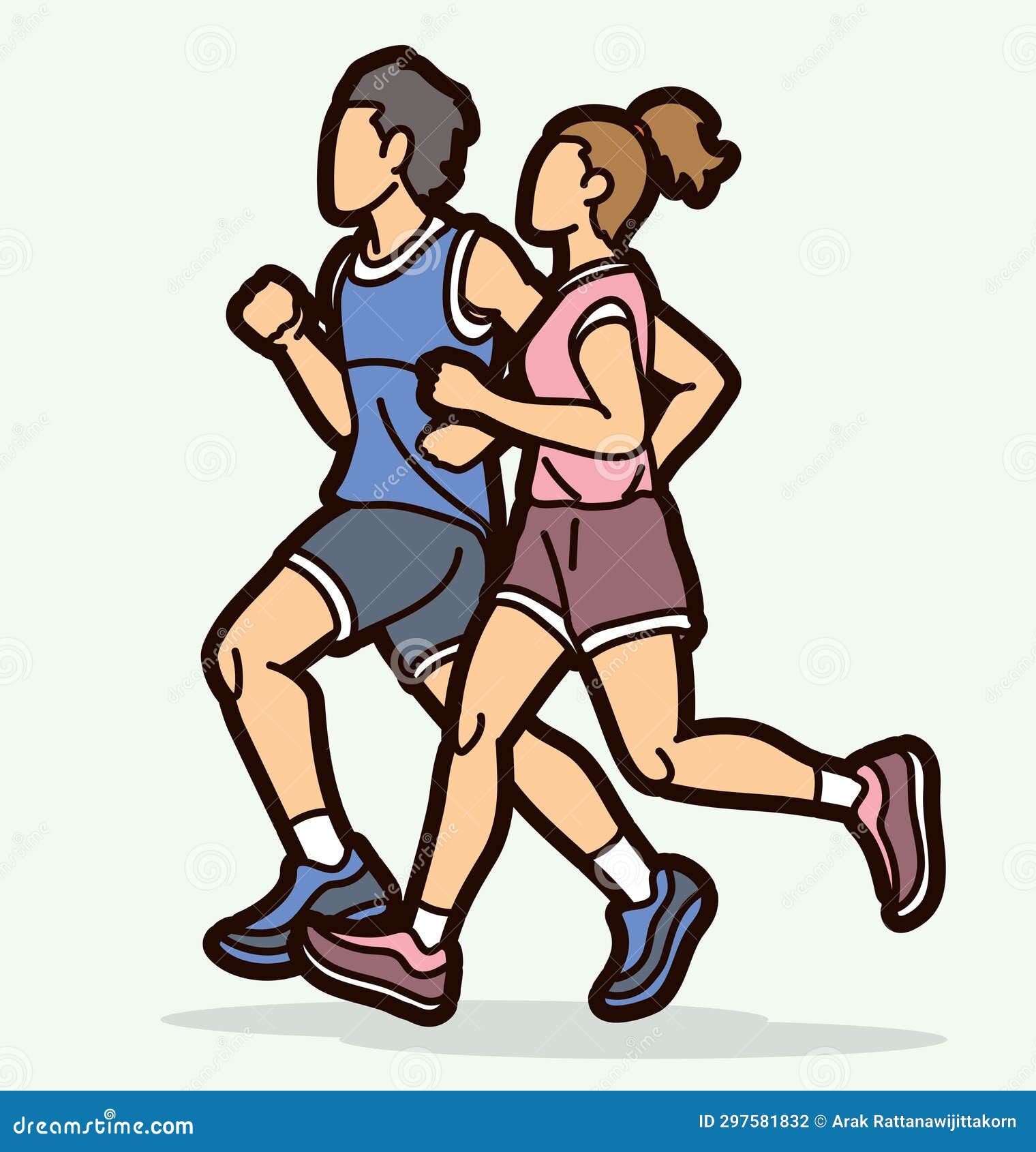 Group of People Running Together Runner Marathon Mix Male and Female ...