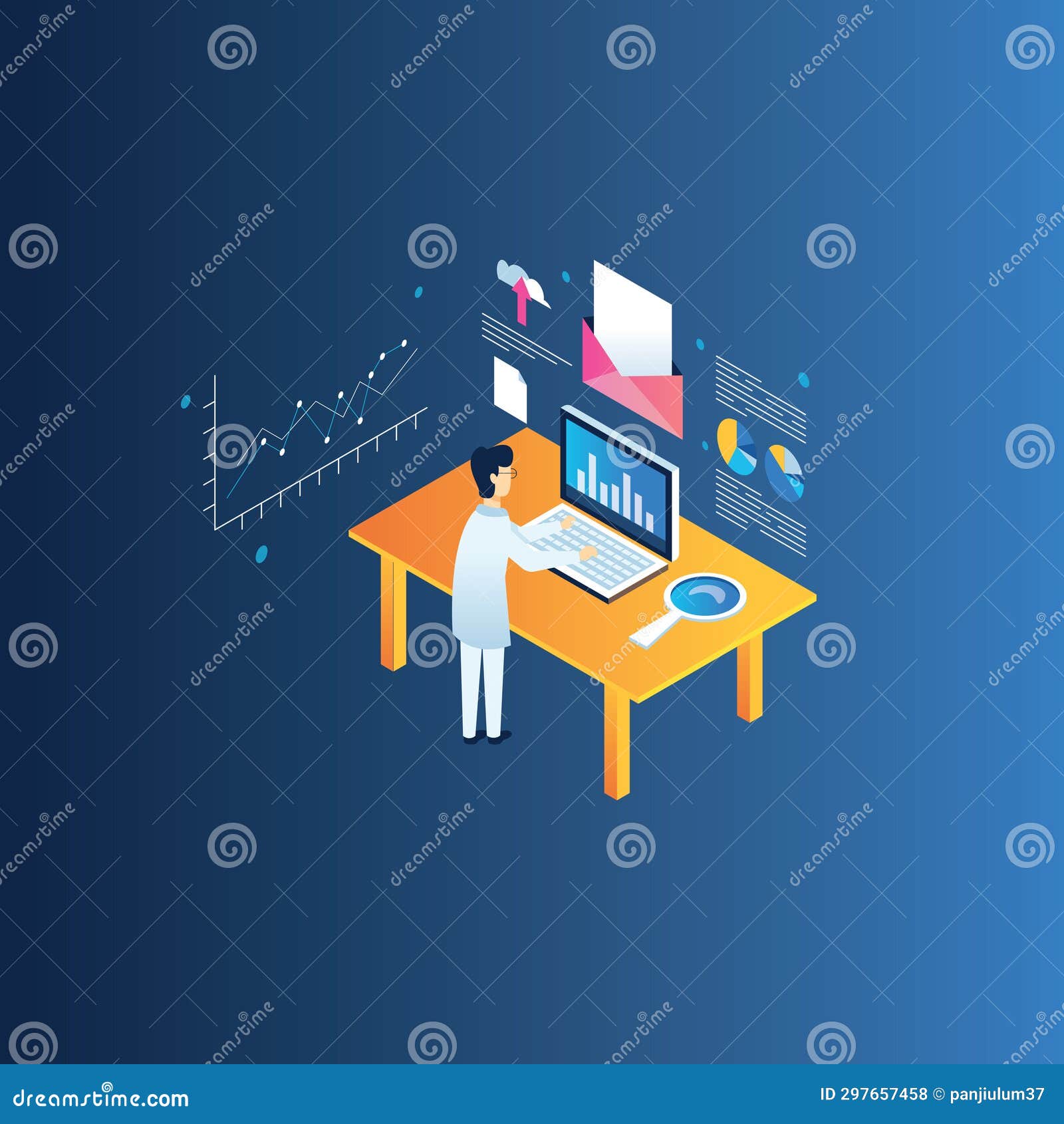 Illustration Enhancing Digital Presence SEO Analysis and Company ...