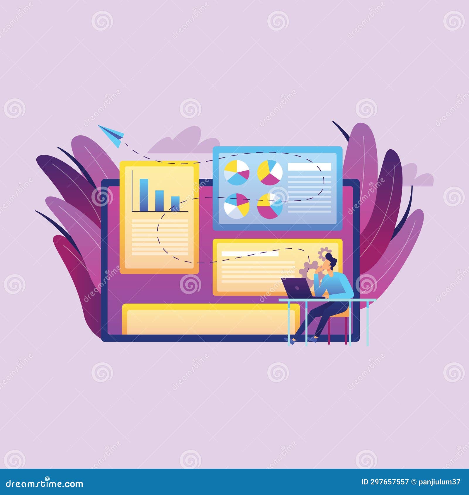 SEO Visualized Analysis, Services, and Company Illustrations Stock ...