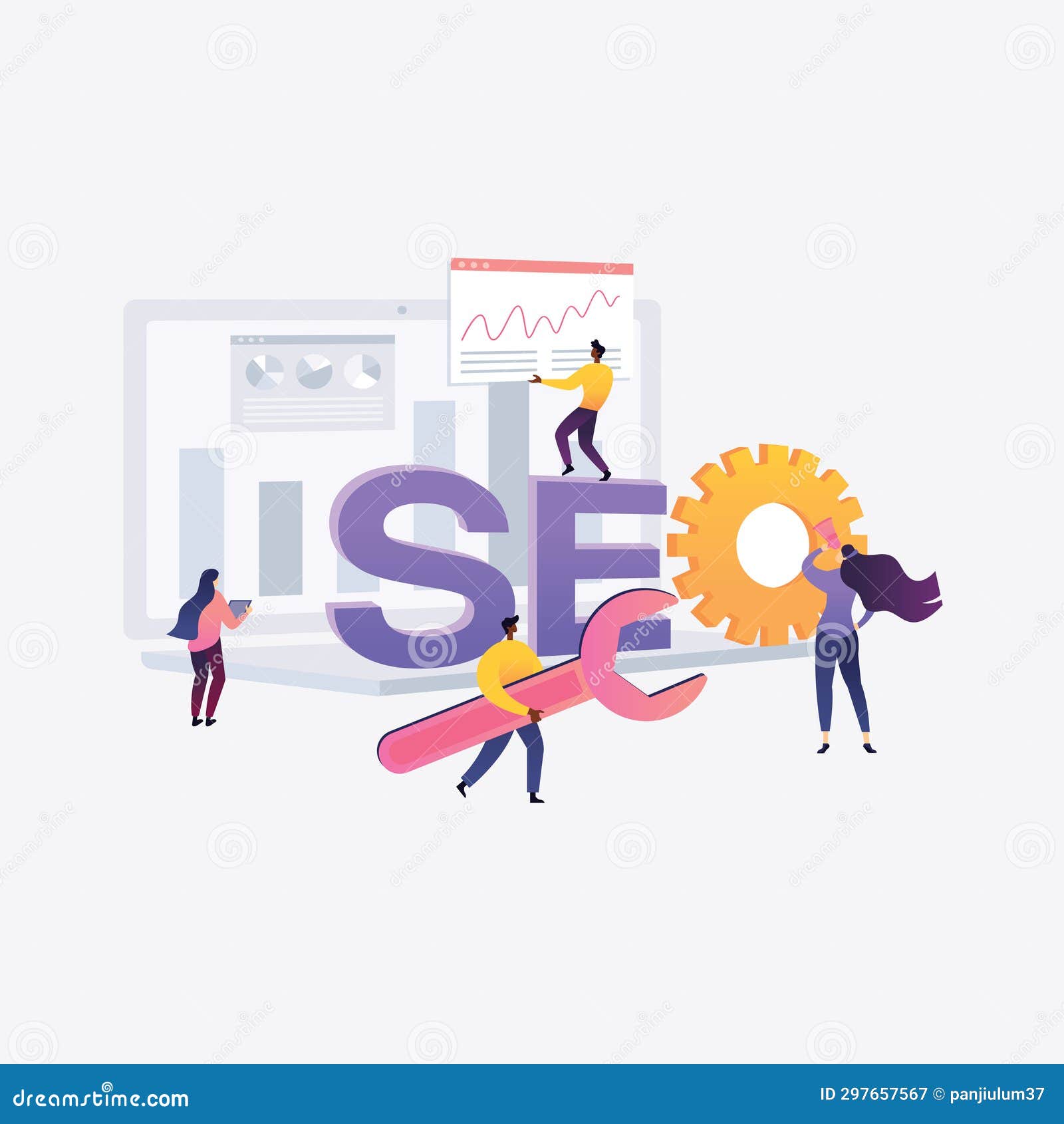 The Art of SEO Strategy Company Illustrations and Services Stock ...