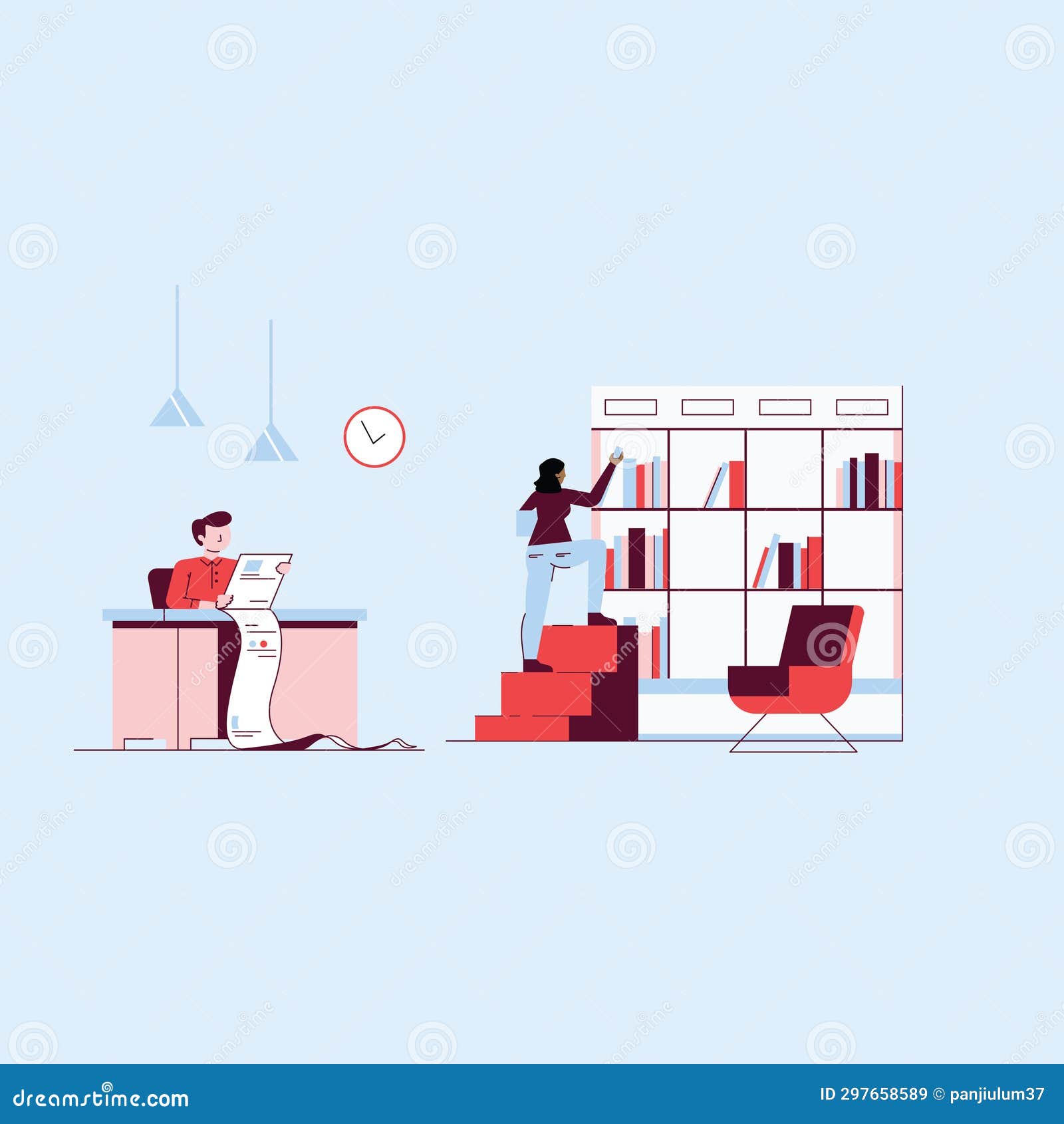 Creative Office Administrator Scenes Illustrations Stock Vector ...
