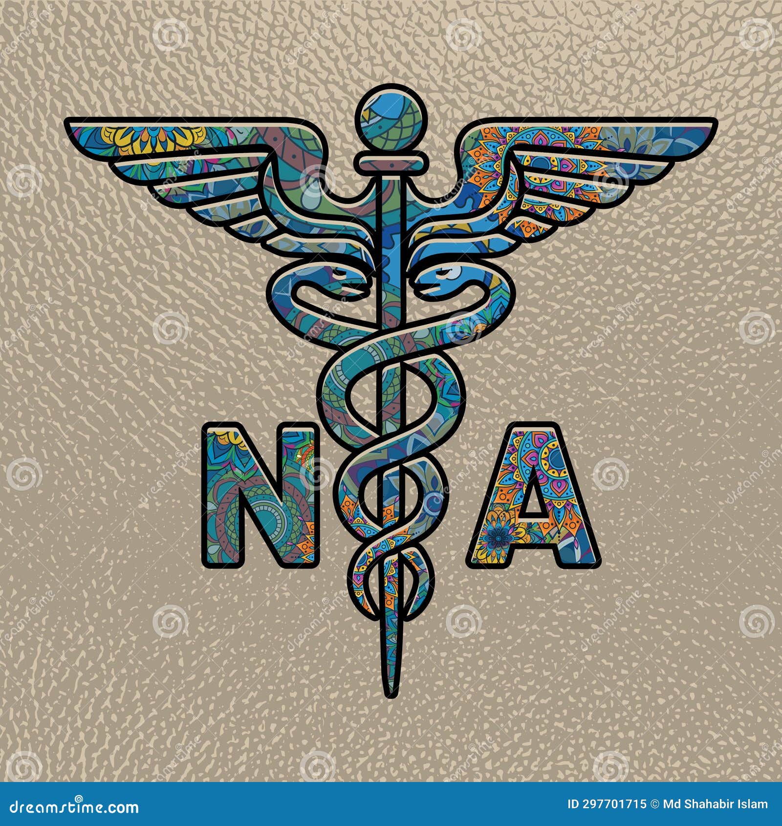 NA Nurse, Medical Symbol Caduceus Nurse Practitioner NA Vector ...