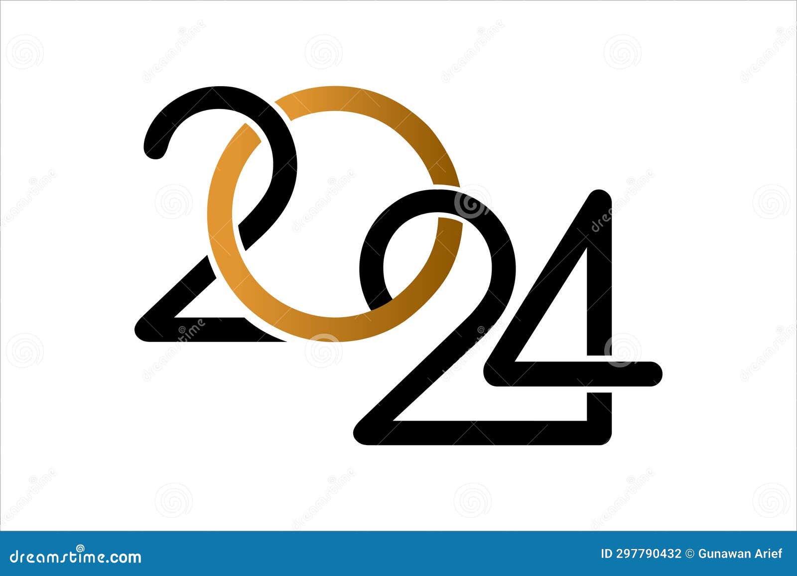 2024 Happy New Year Number Design Template Stock Illustration ...