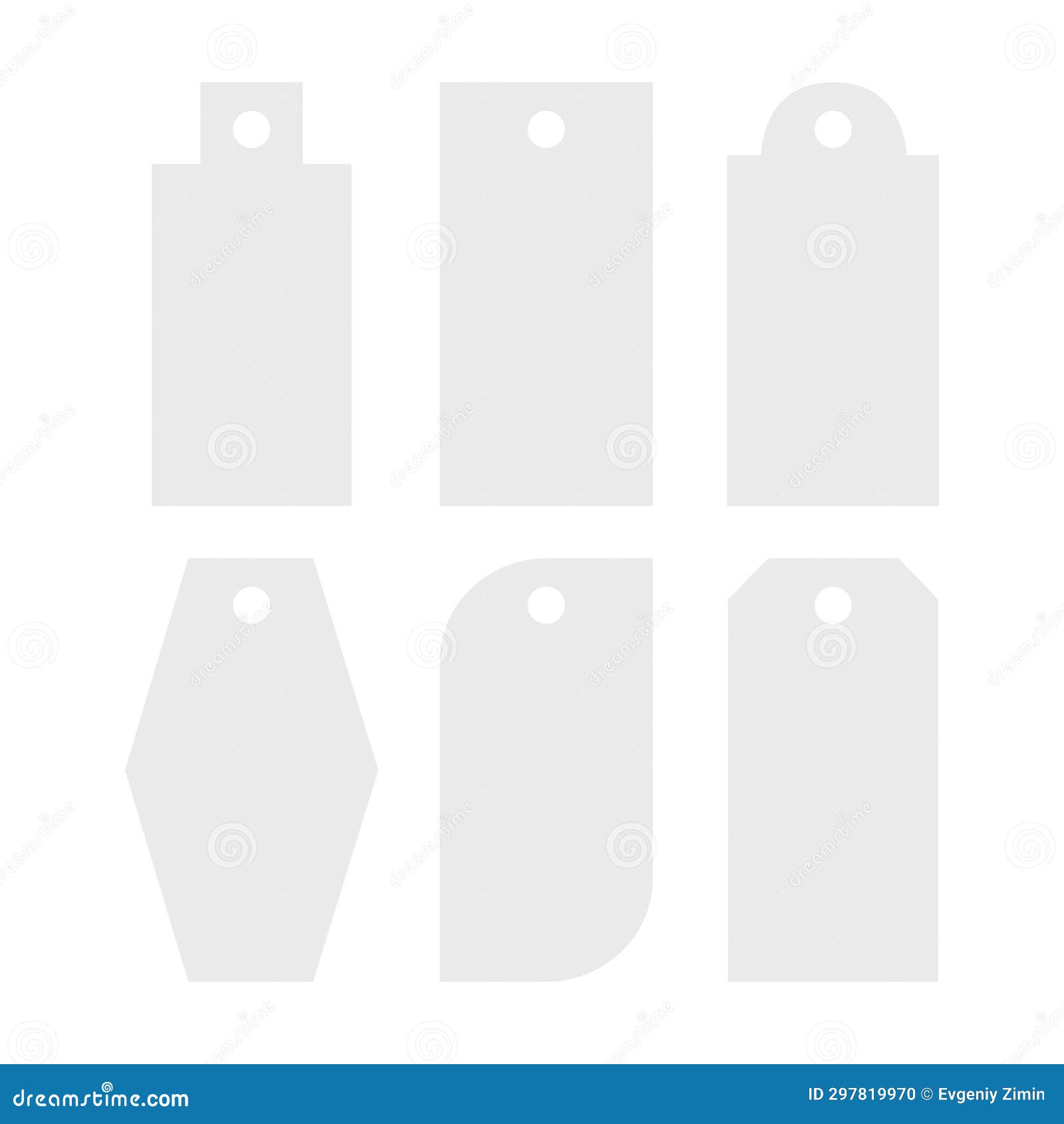 Set of Blank Paper Hang Tags, Isolated on White Background Stock Vector ...