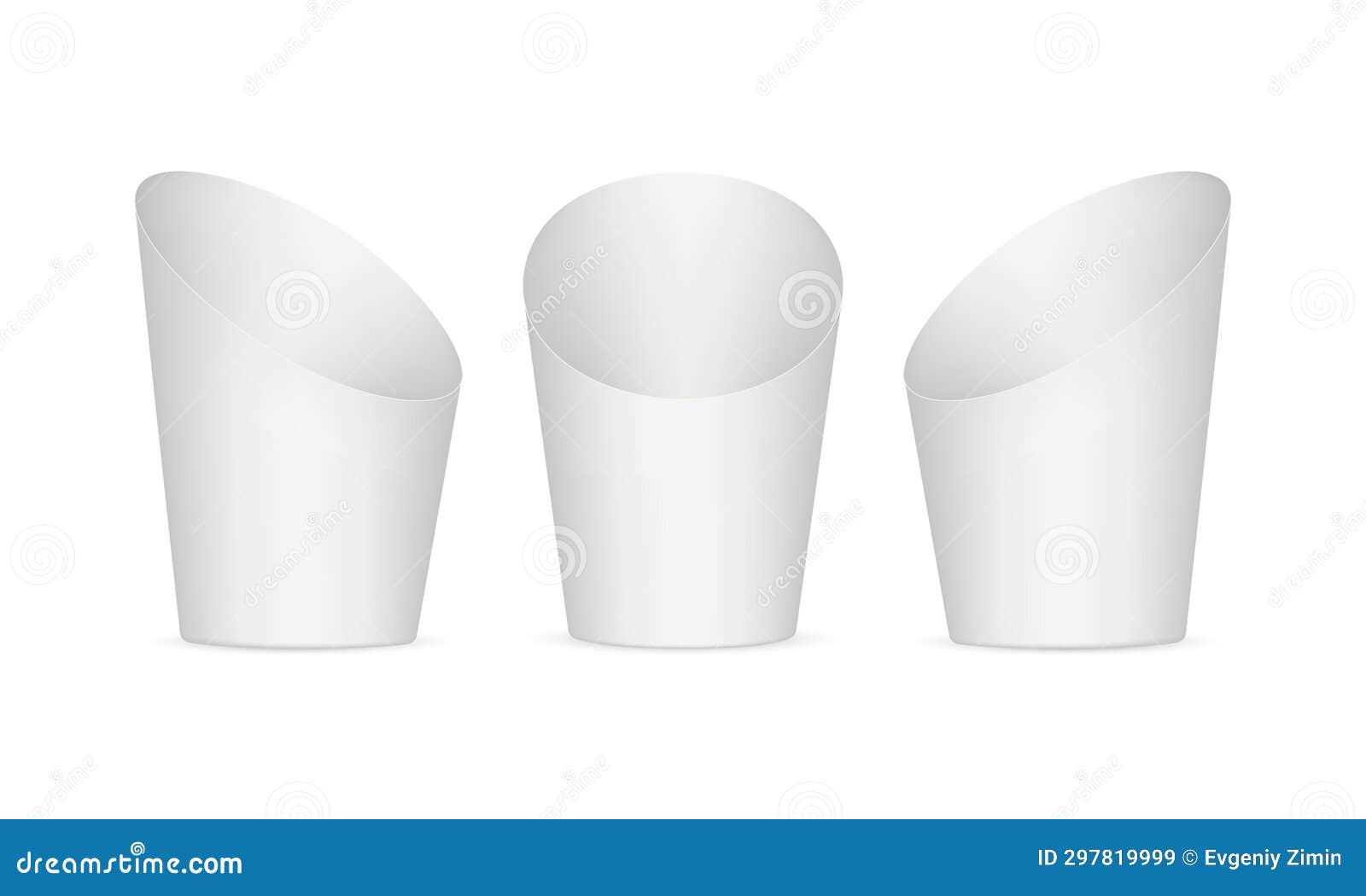 Blank Carton Cup Mockup for Snacks or French Fries Stock Vector ...