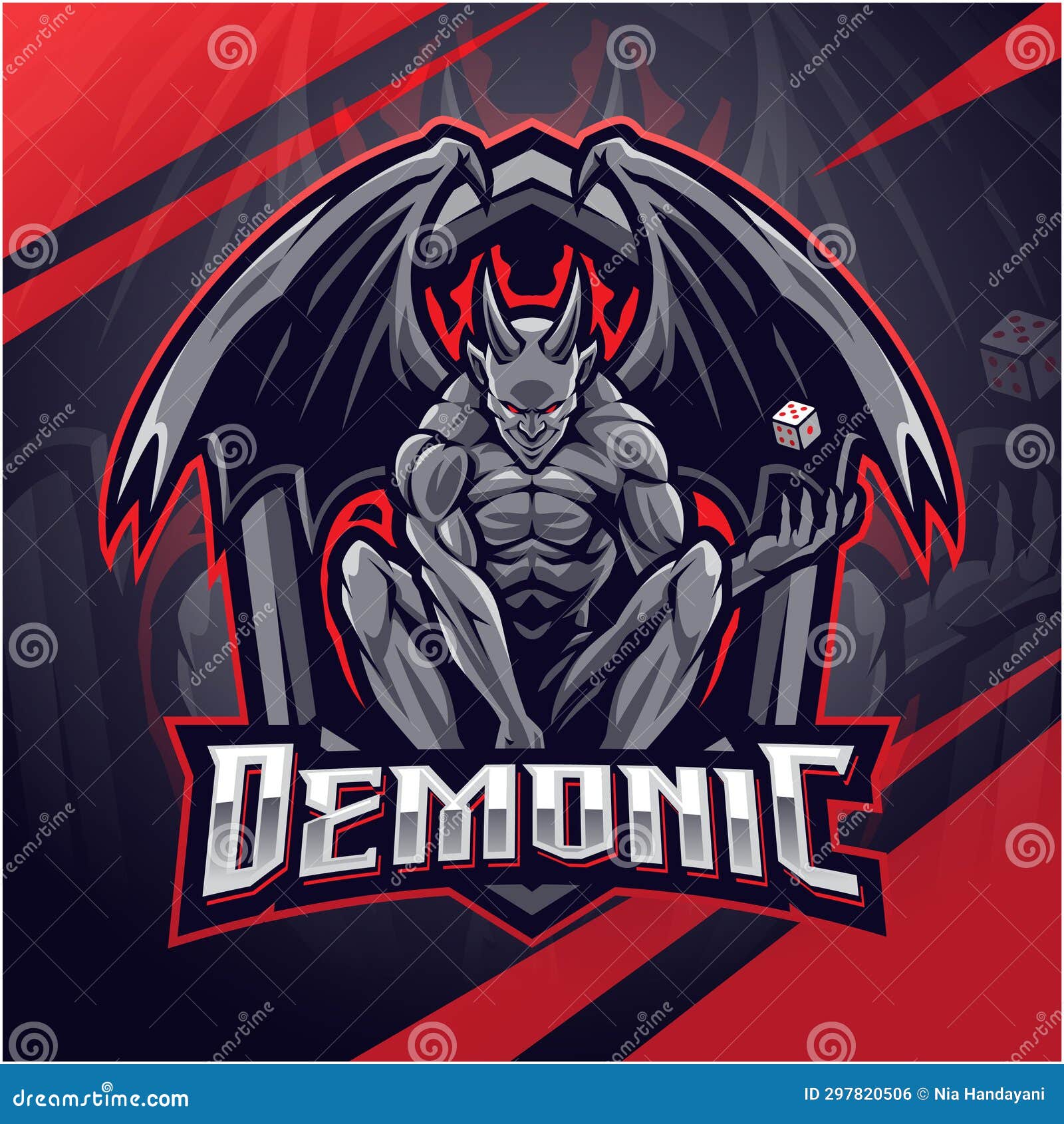 Demonic Esport Mascot Logo Design Stock Vector - Illustration of devil ...