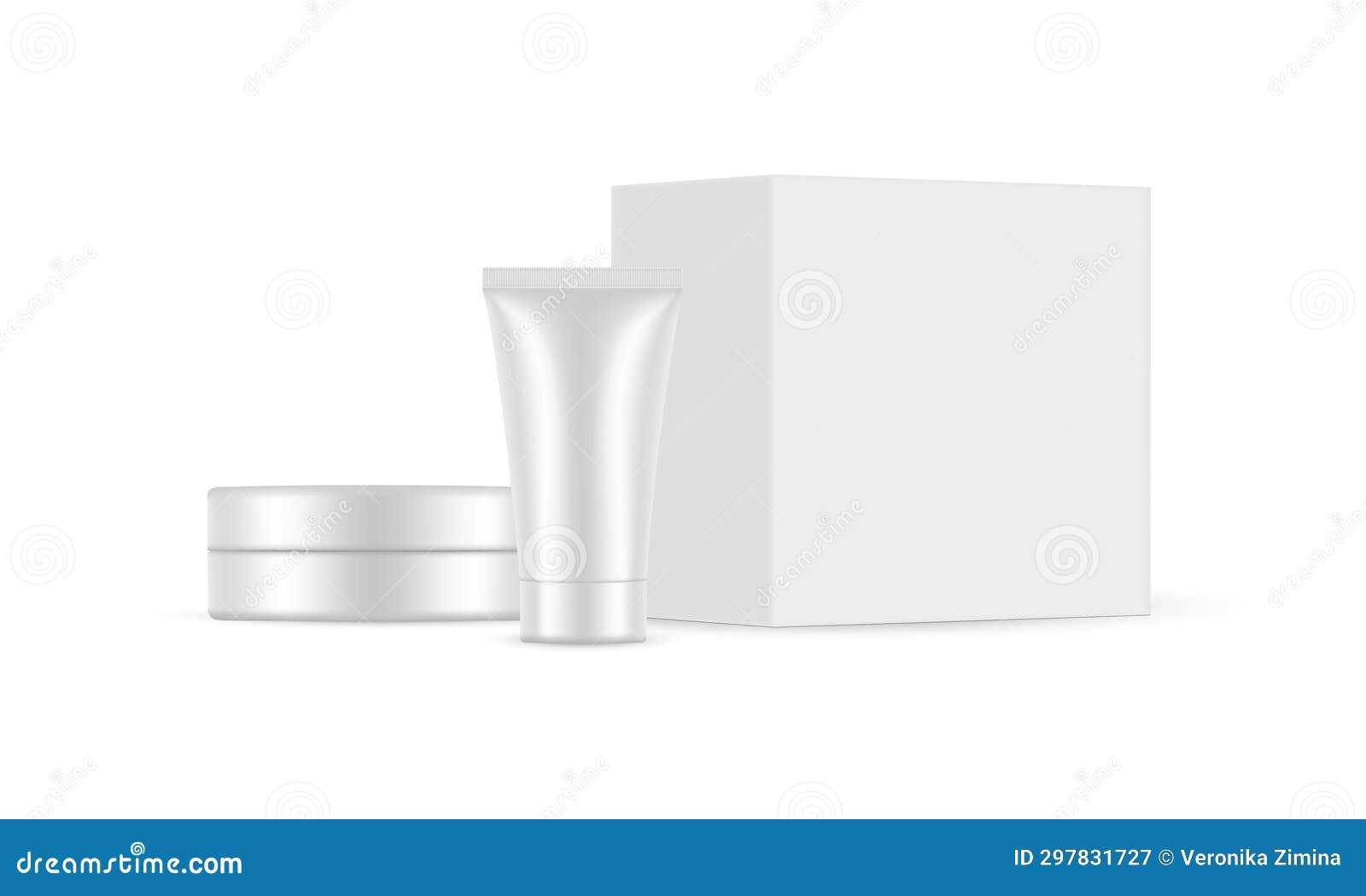 Cream Set Packaging. Paper Box, Tube and Jar Stock Illustration ...