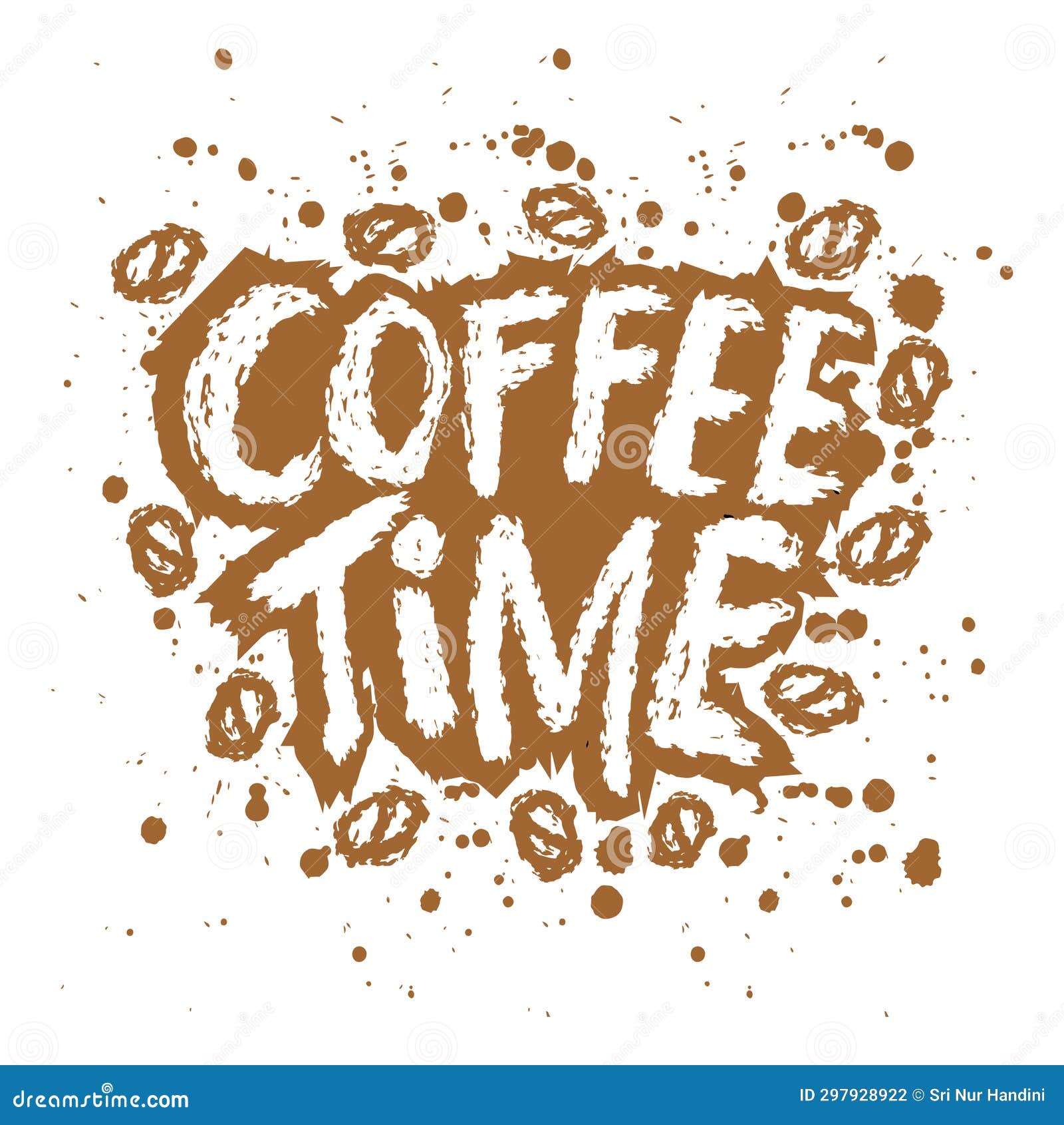 Coffee Time. Hand Drawn Lettering Stock Illustration - Illustration of ...