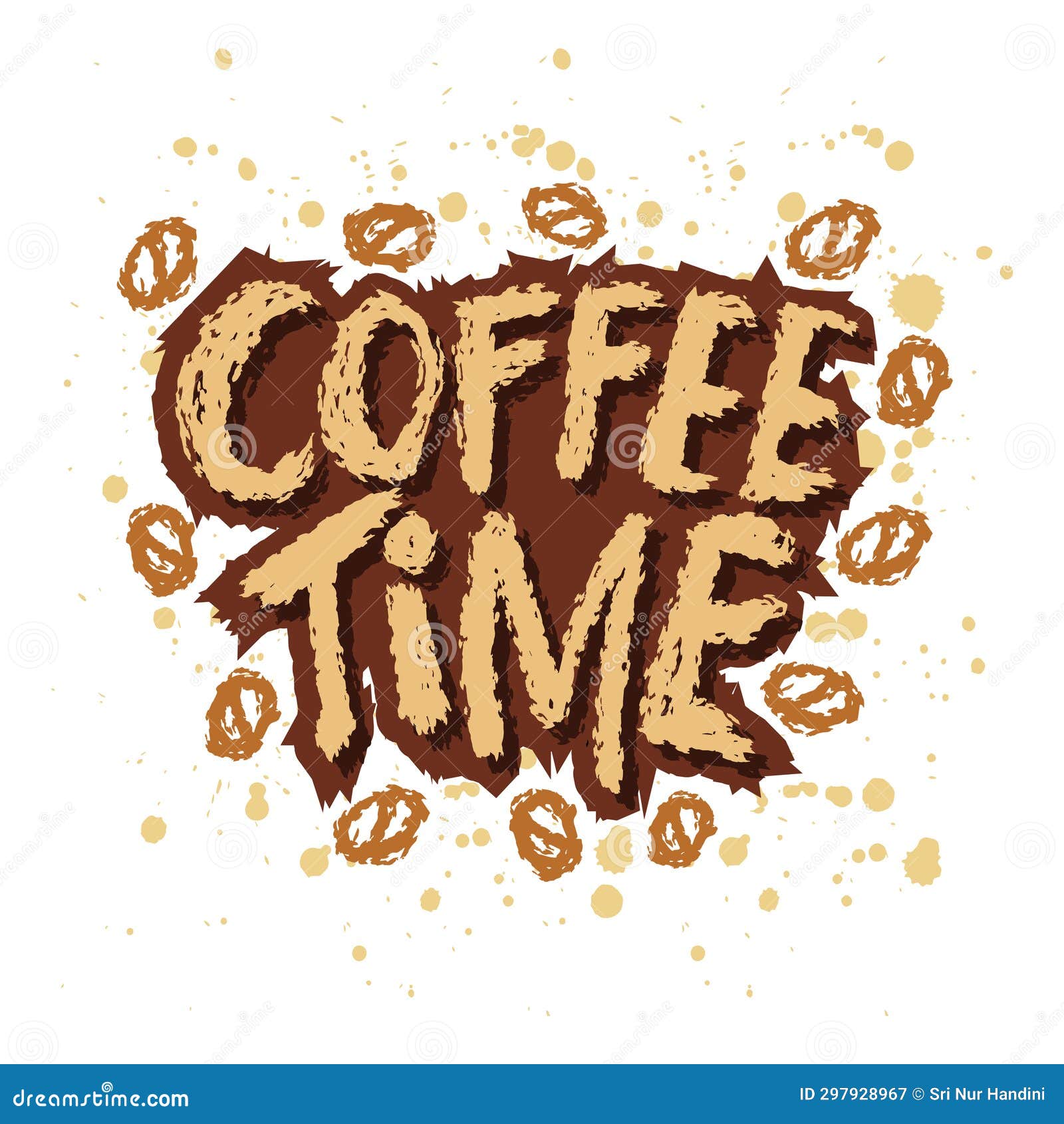 Coffee Time. Hand Drawn Lettering Stock Illustration - Illustration of concept, isolated: 297928967