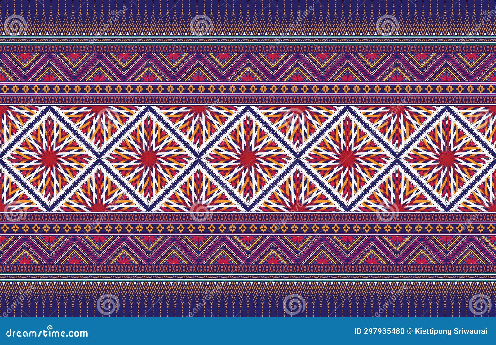 Aztec Ethnic Background Design Vector with a Seamless Pattern. Stock ...