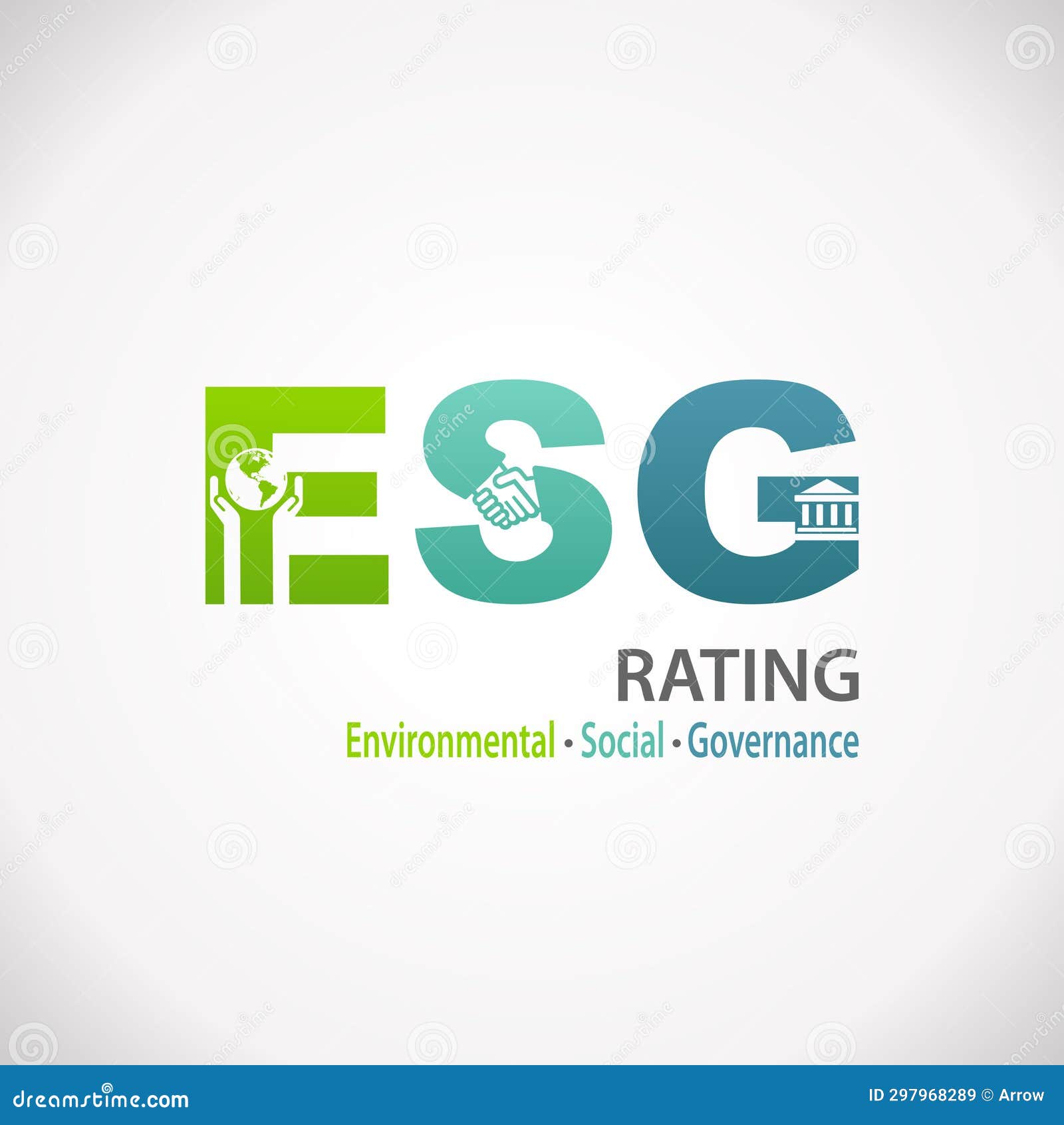 ESG Environmental Social Governance Design Text Infographic Stock ...