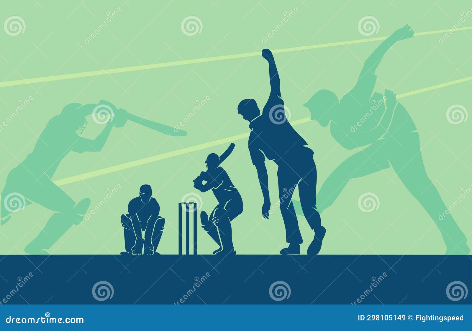 Attractive Vector Cricket Game in Action Design Great for Your Design ...