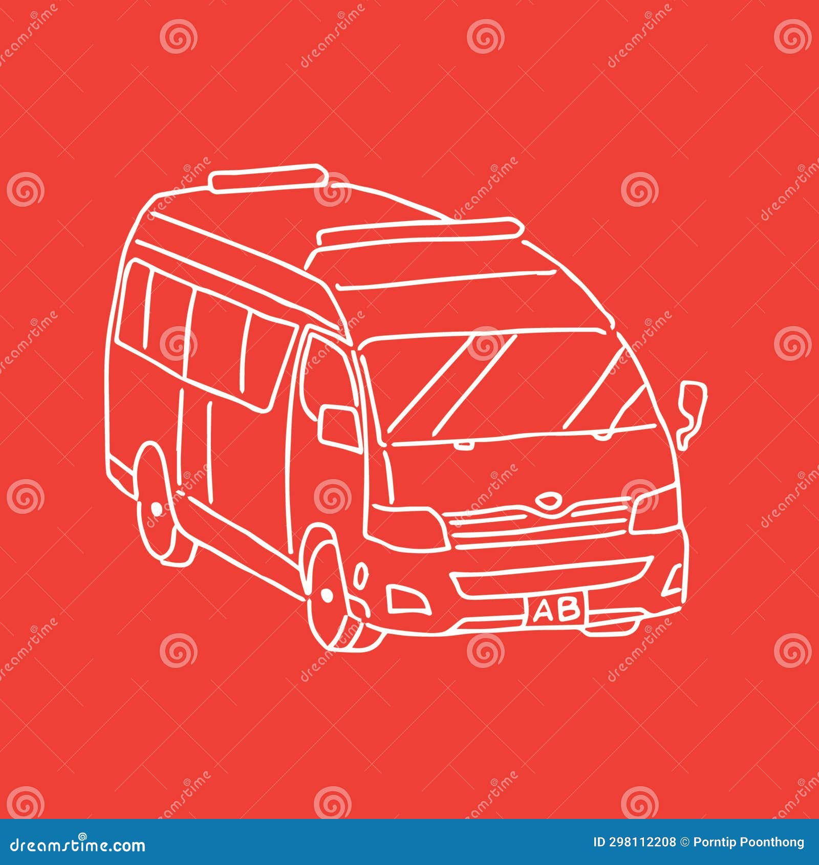 A van in freehand drawing. stock illustration. Illustration of graphic ...