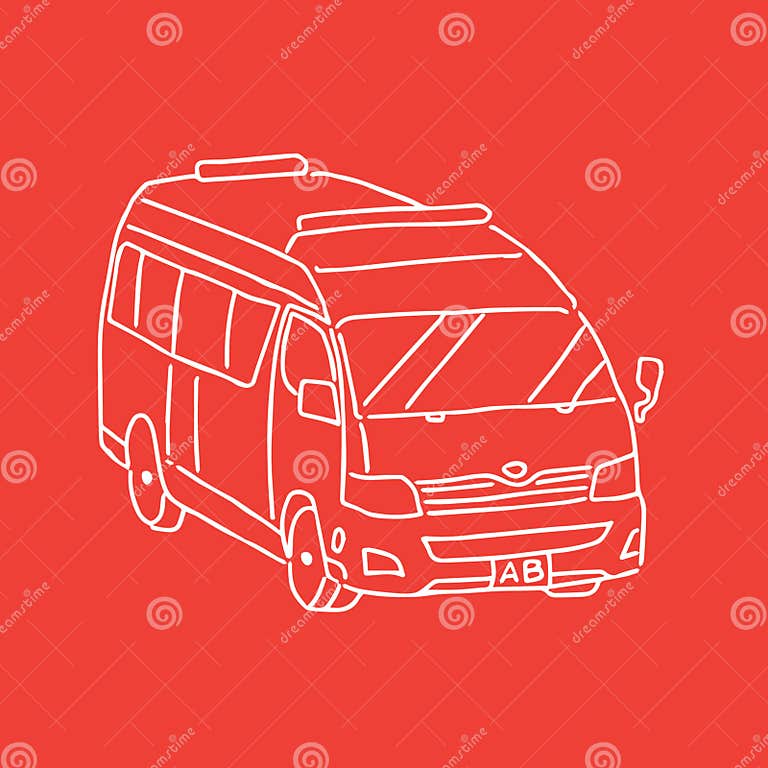 A van in freehand drawing. stock illustration. Illustration of graphic ...