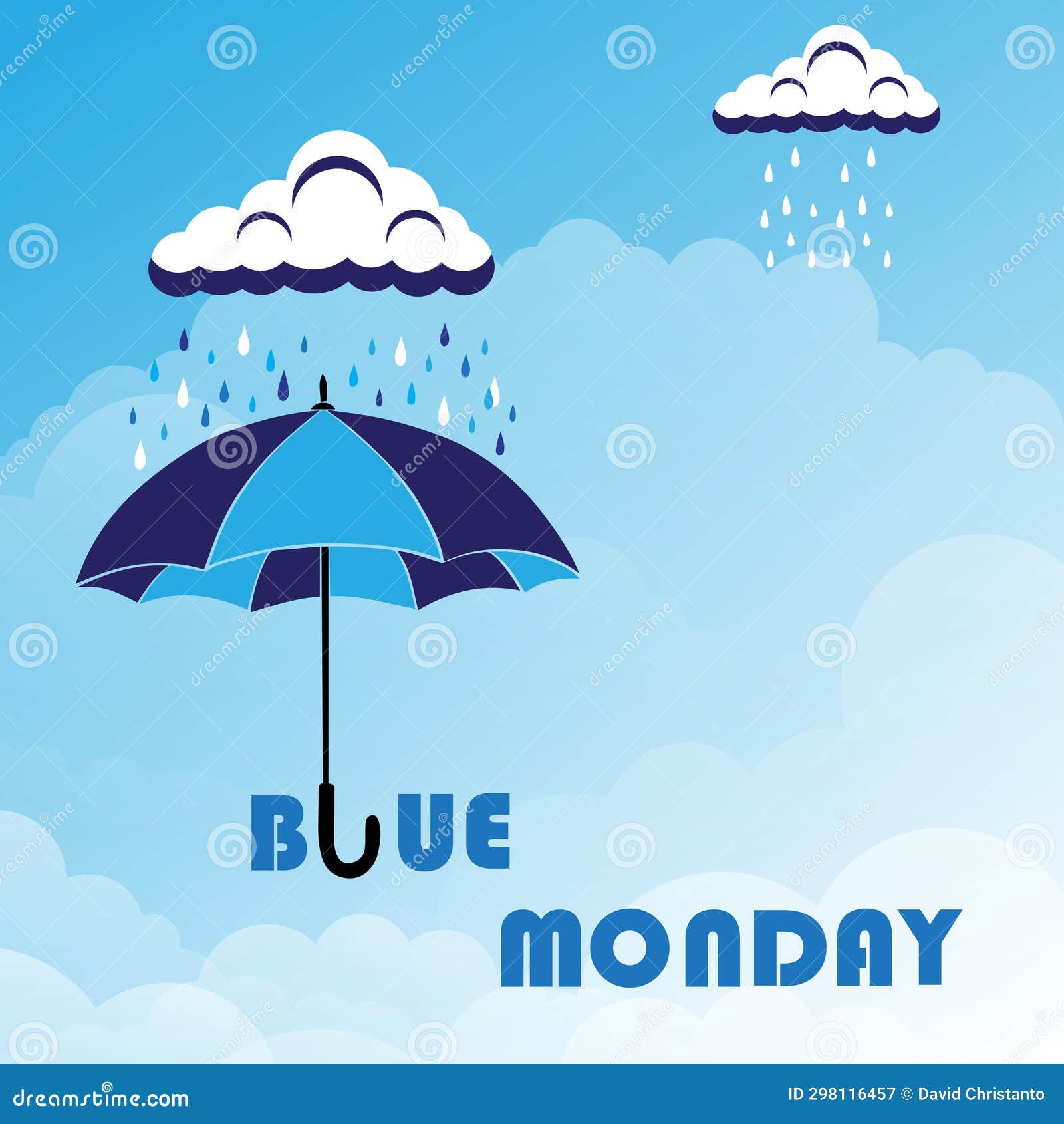 Blue Monday Vector Illustration Stock Vector - Illustration of copy ...