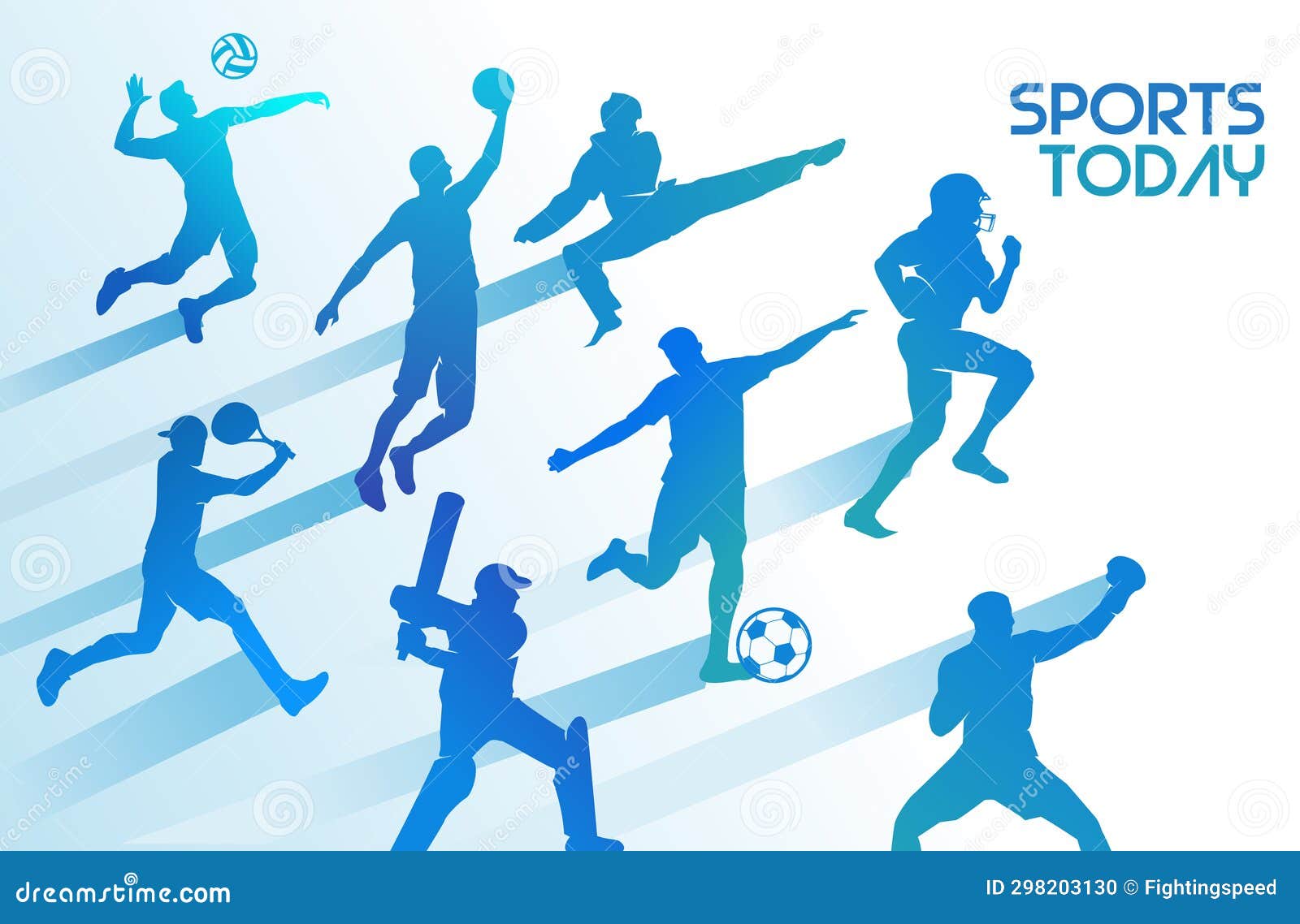 Great Vector File of Multisport Players Silhouette in Classy and Unique ...