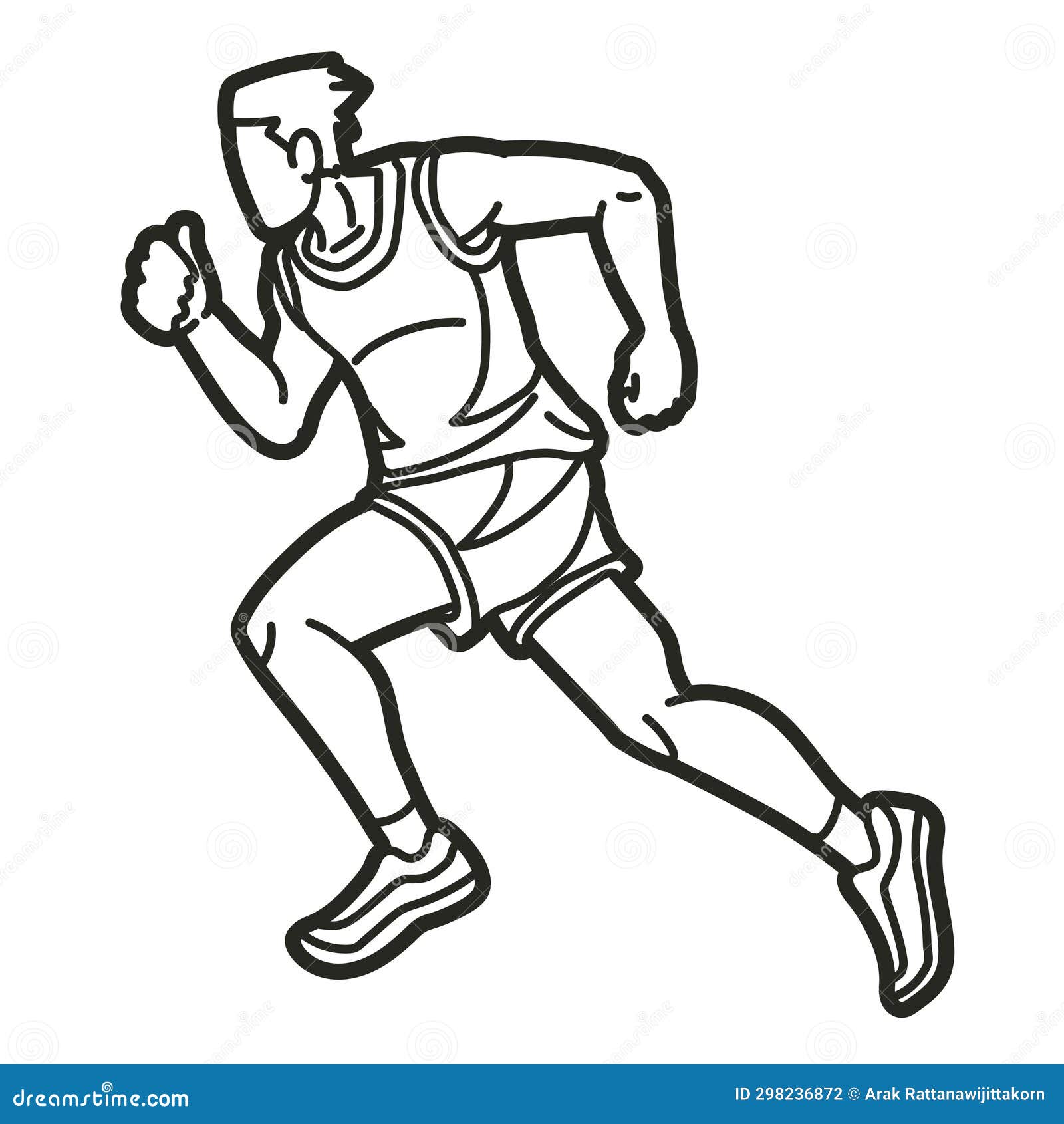 Running Action Movement Marathon Runner a Man Start Running Cartoon ...