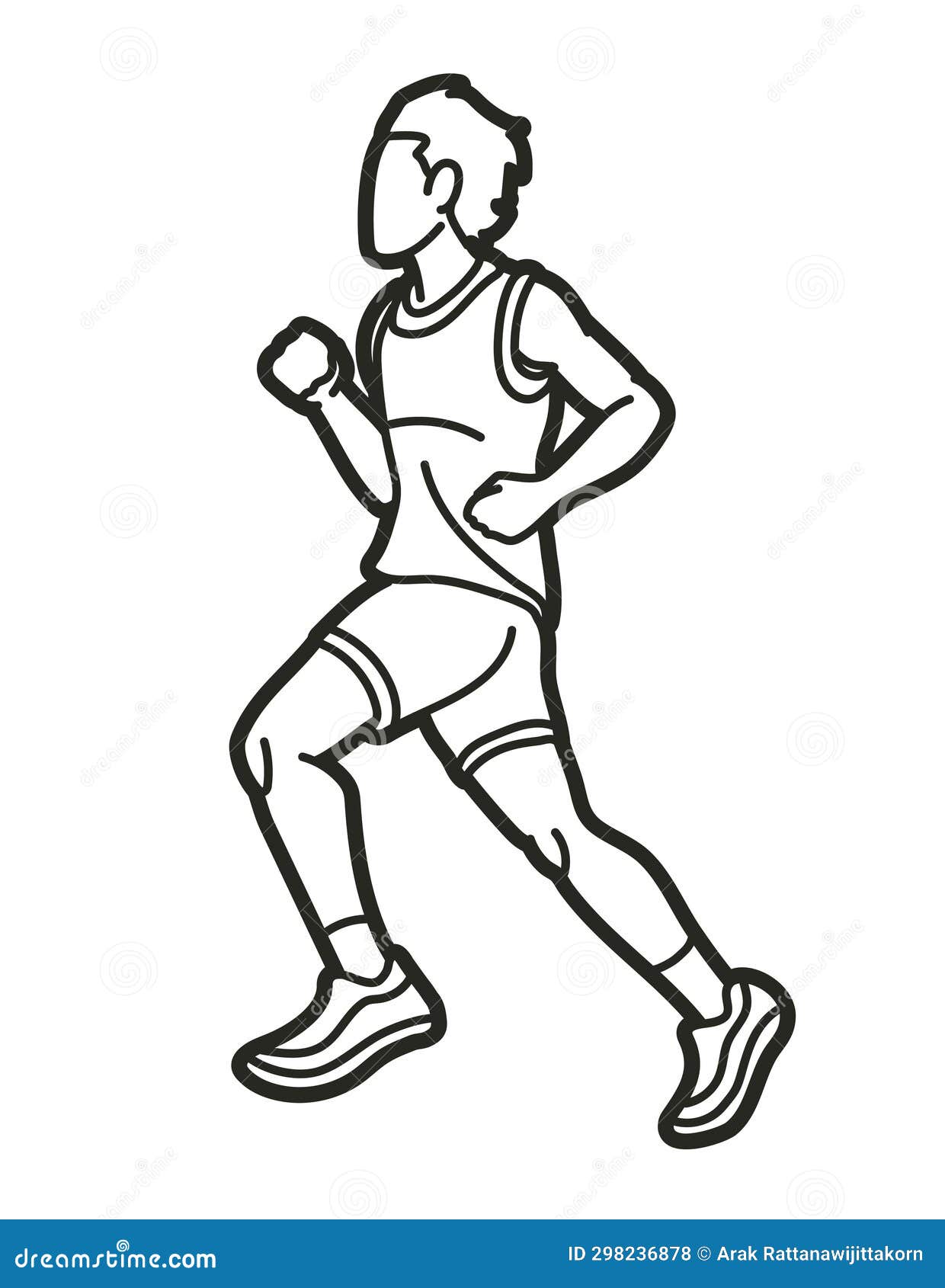 Running Action Movement Marathon Runner a Man Start Running Cartoon ...