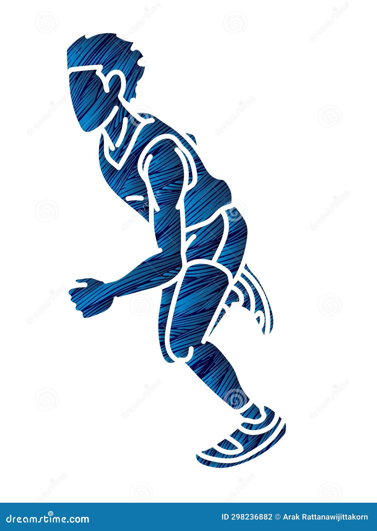 Running Action Movement Marathon Runner a Man Start Running Cartoon ...