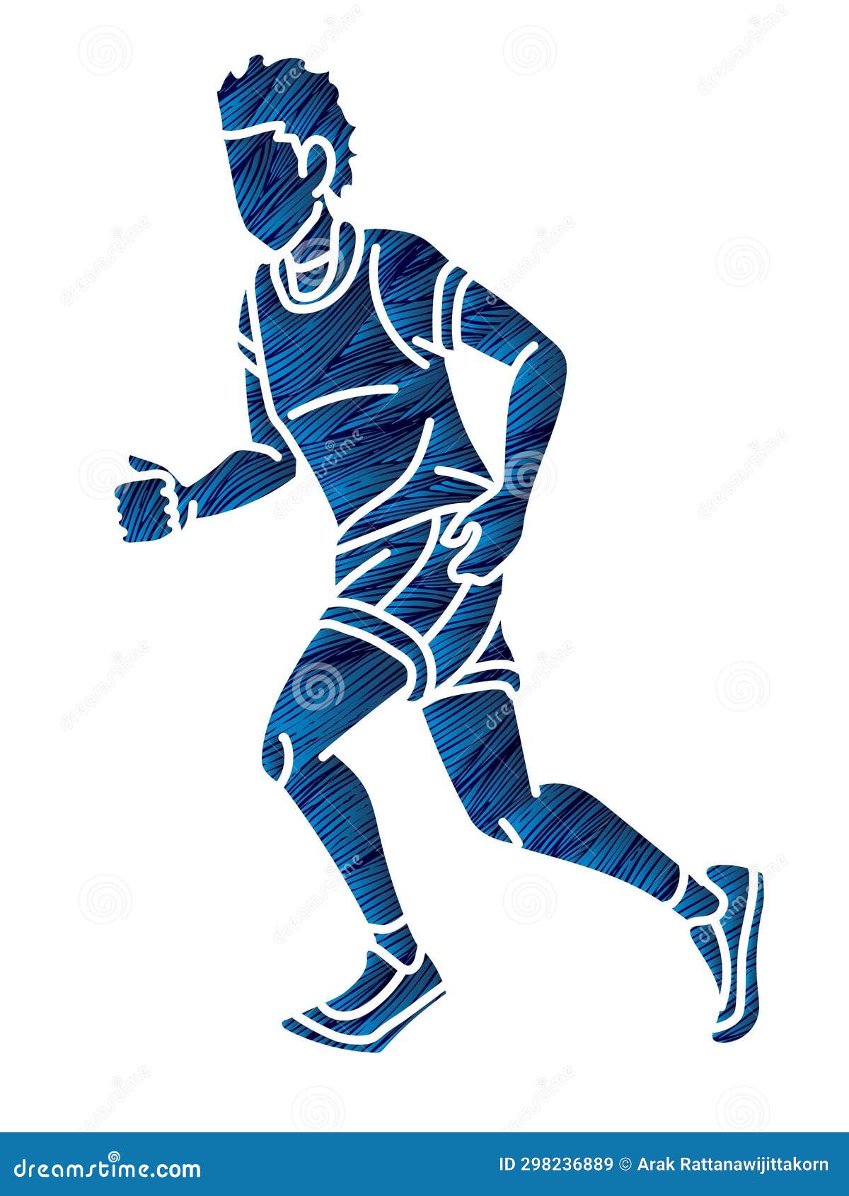 Running Action Movement Marathon Runner a Man Start Running Cartoon ...