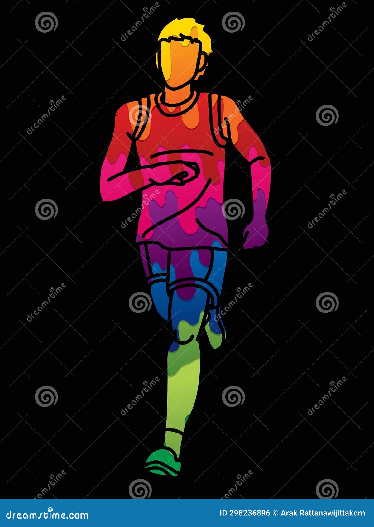 Running Action Movement Marathon Runner a Man Start Running Cartoon ...