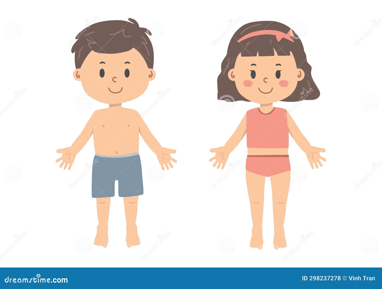 Human Body Vector Illustration Flat Style. Cute Boy and Girl Body ...