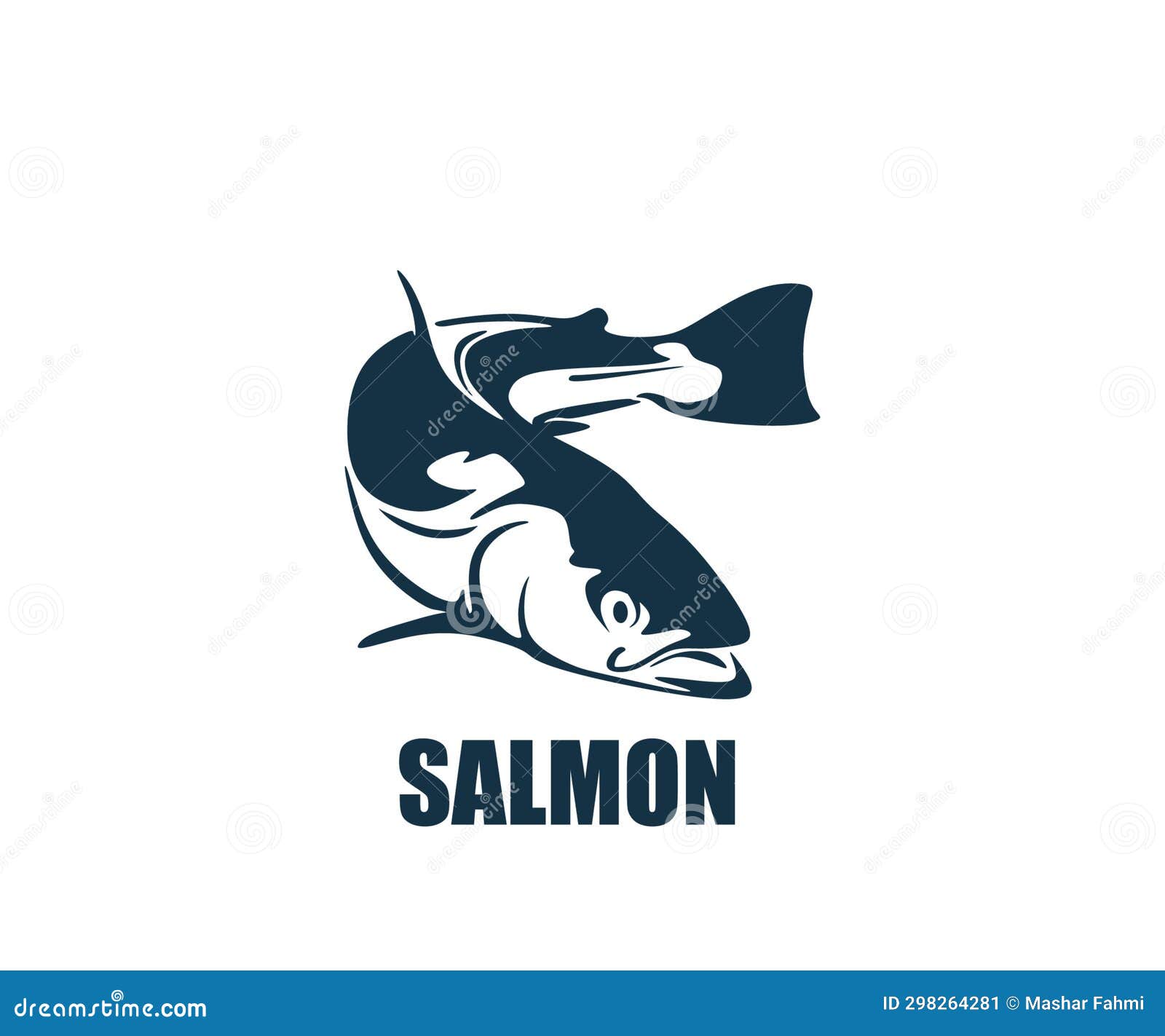 Healthy Salmon Fish from Freh Water Logo Stock Vector - Illustration of ...