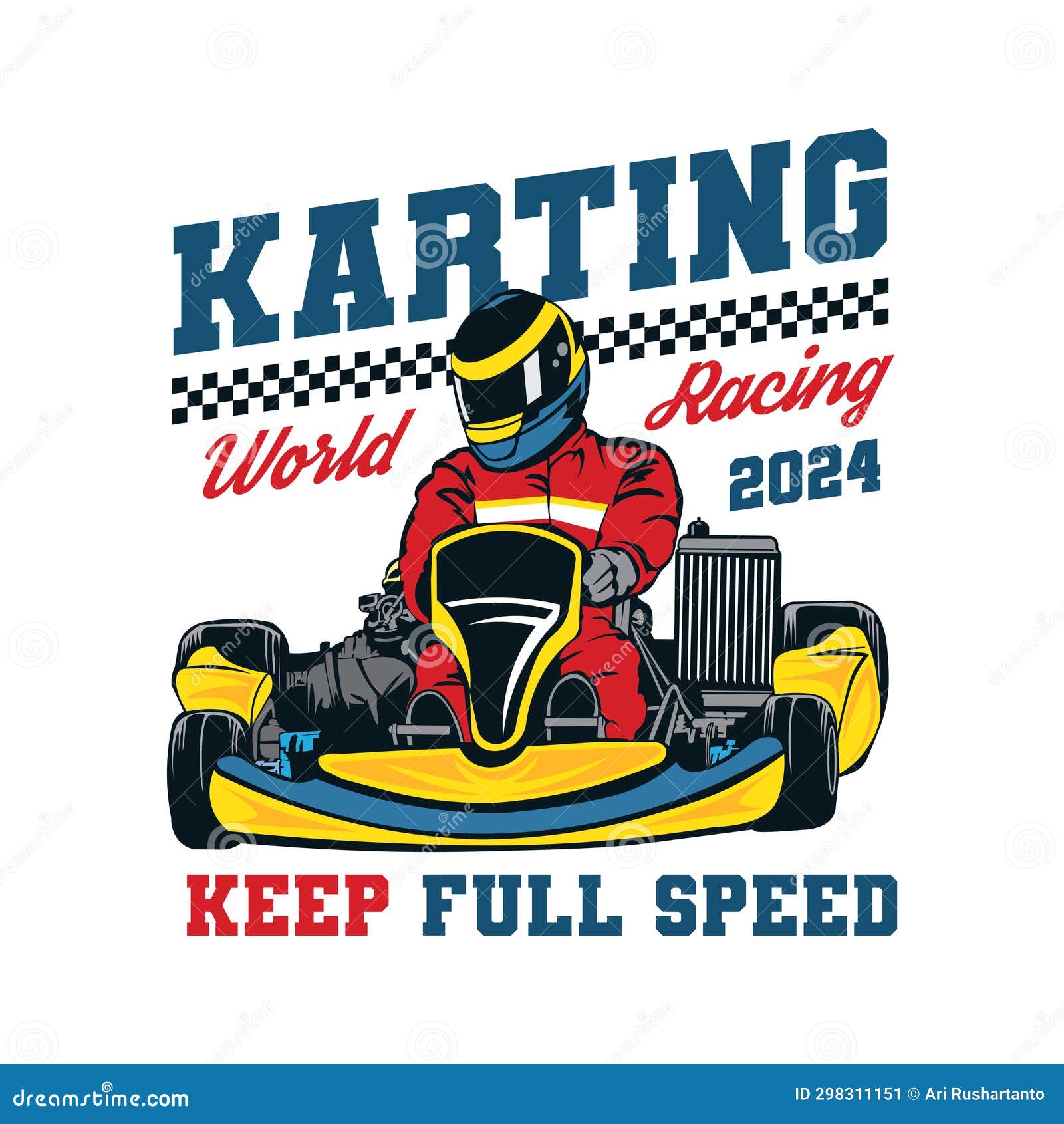 Go Kart Racing Vector Illustration in Colorful Design Stock Vector ...